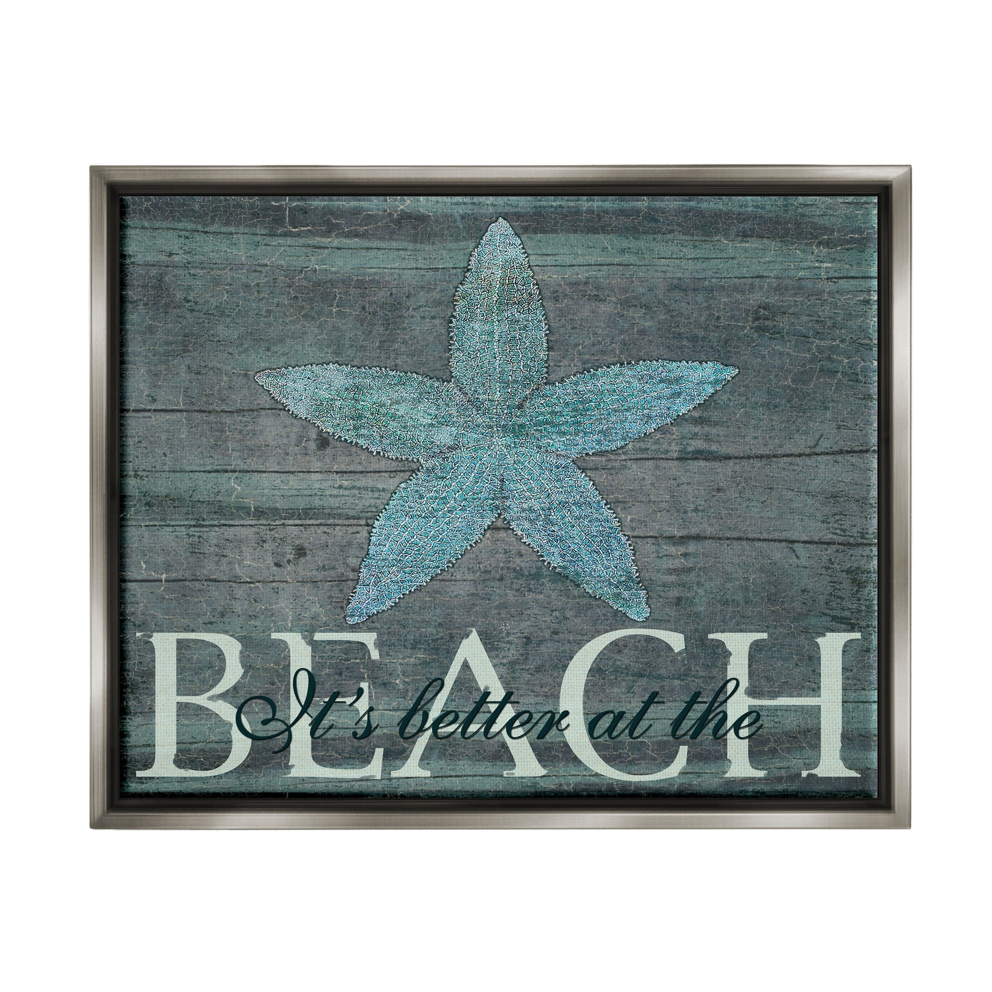 Stupell Industries It's Better At The Beach Starfish Jet Black Framed ...