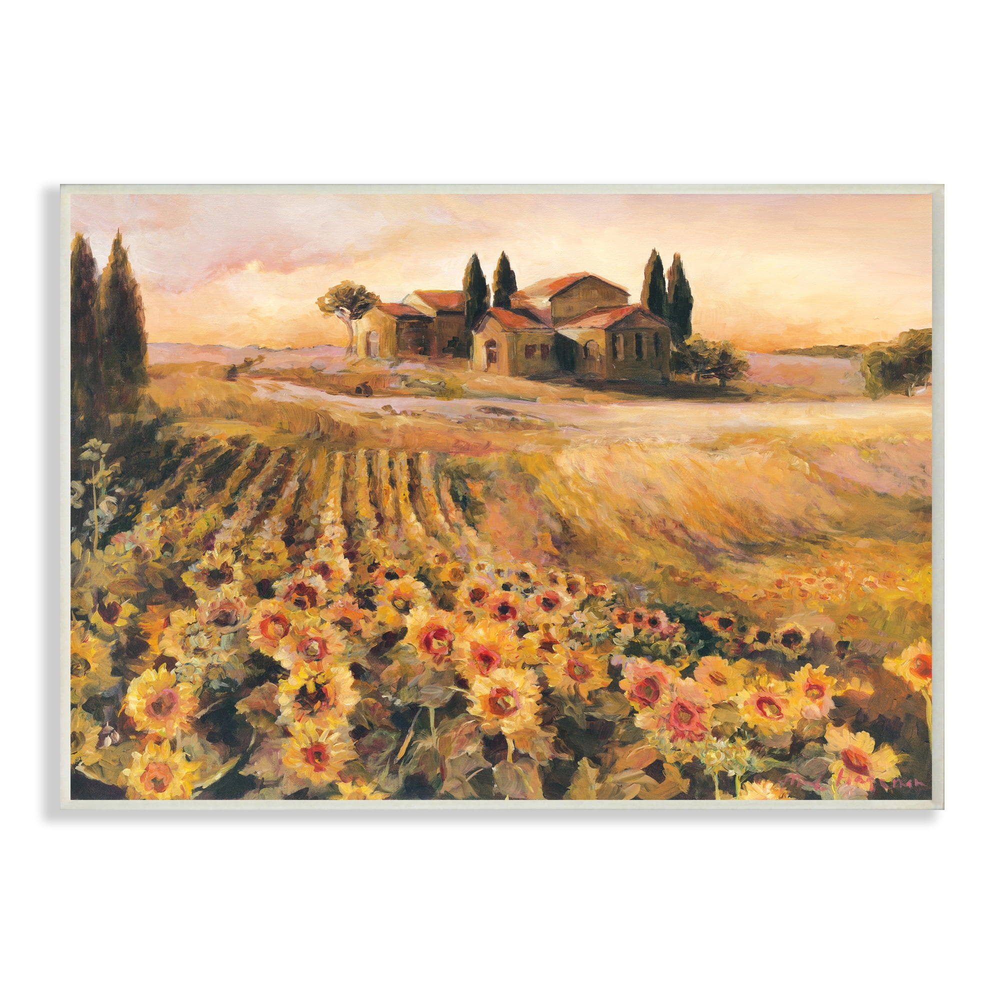 Stupell Industries Italian Villa Autumn Sunflower Field Yellow Green ...