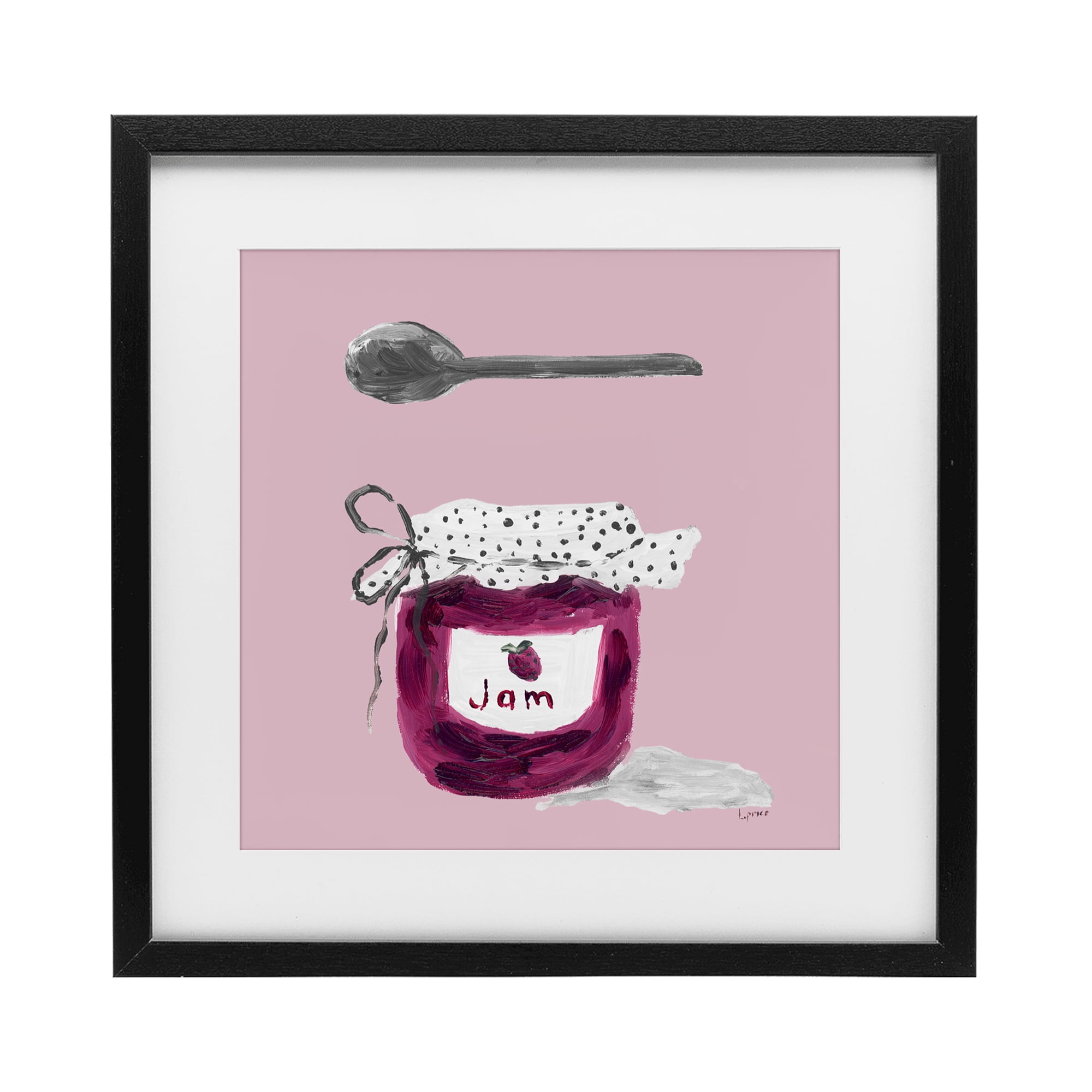 Stupell Industries Jam Jar over Blush Black Framed Print Under Glass ...