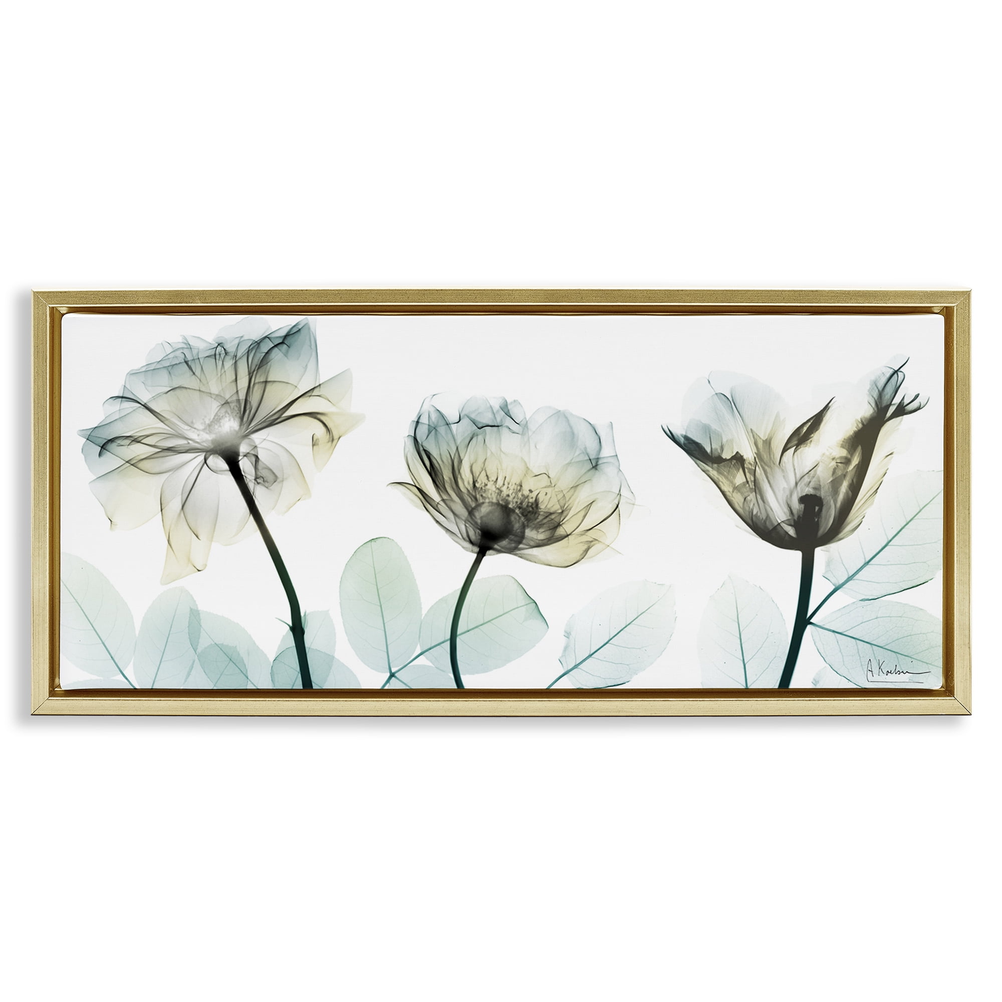 Stupell Industries Jewels Of Passion Gold Framed Floater Canvas Wall ...