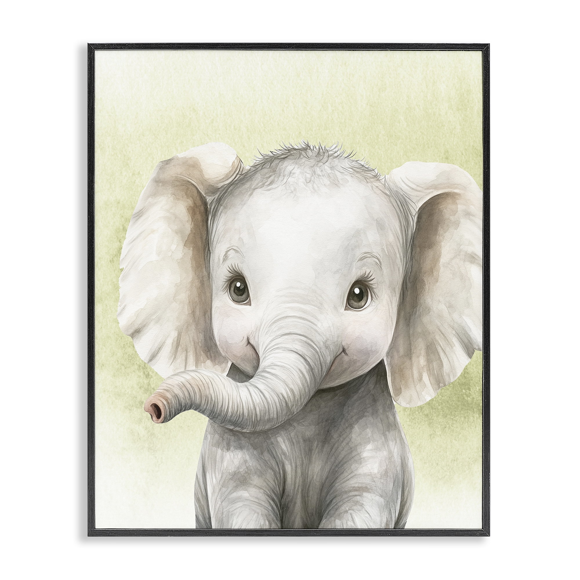 Stupell Industries Jungle Friends Baby Elephant Black Framed Giclee Art ...