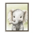 Stupell Industries Jungle Friends Baby Elephant Brown Framed Floater ...
