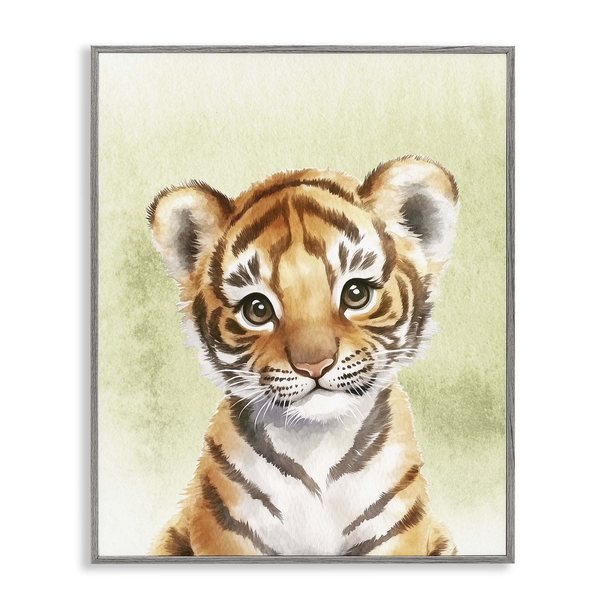Stupell Industries Jungle Friends Baby Tiger Gray Framed Giclee Art ...