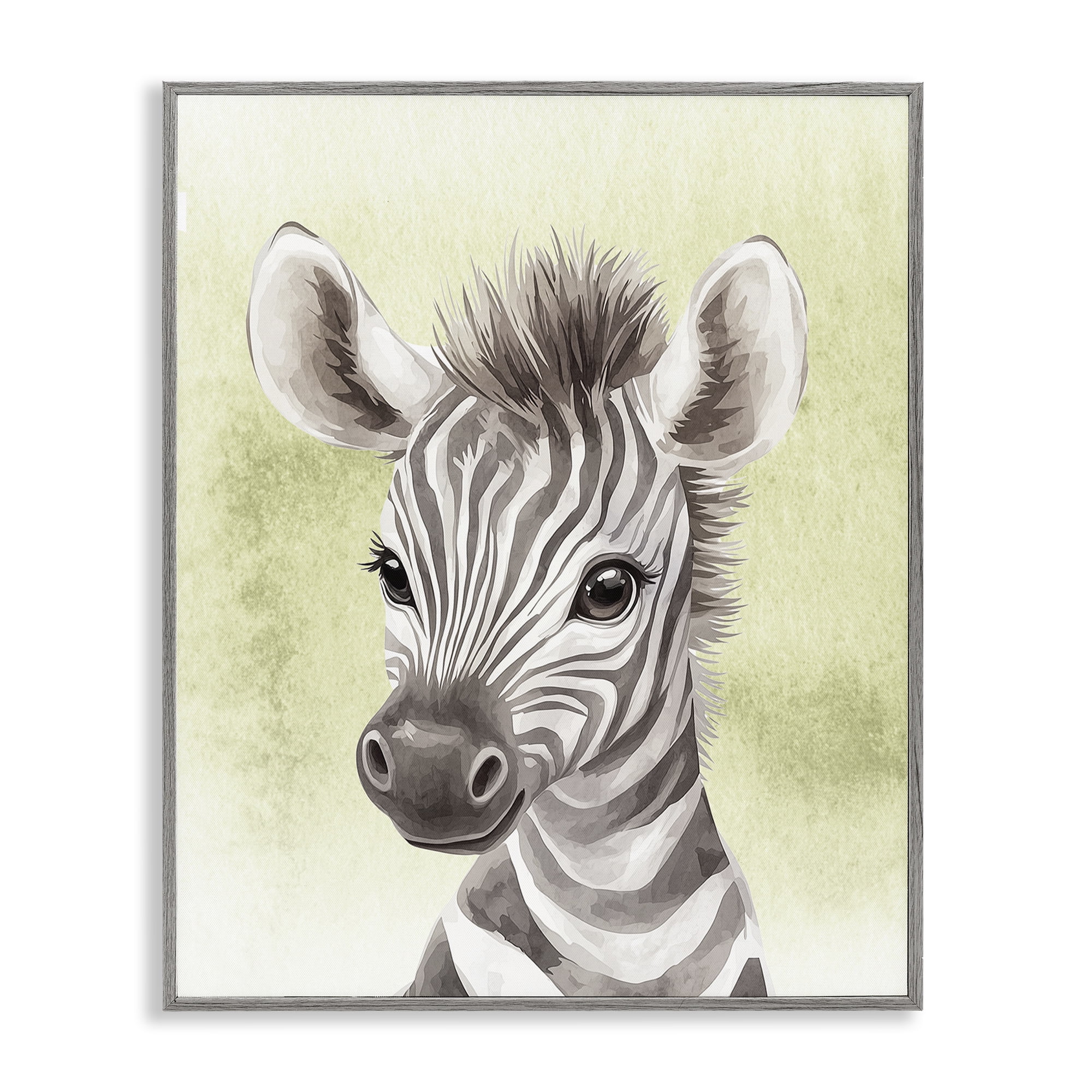 Stupell Industries Jungle Friends Baby Zebra Gray Framed Giclee Art ...