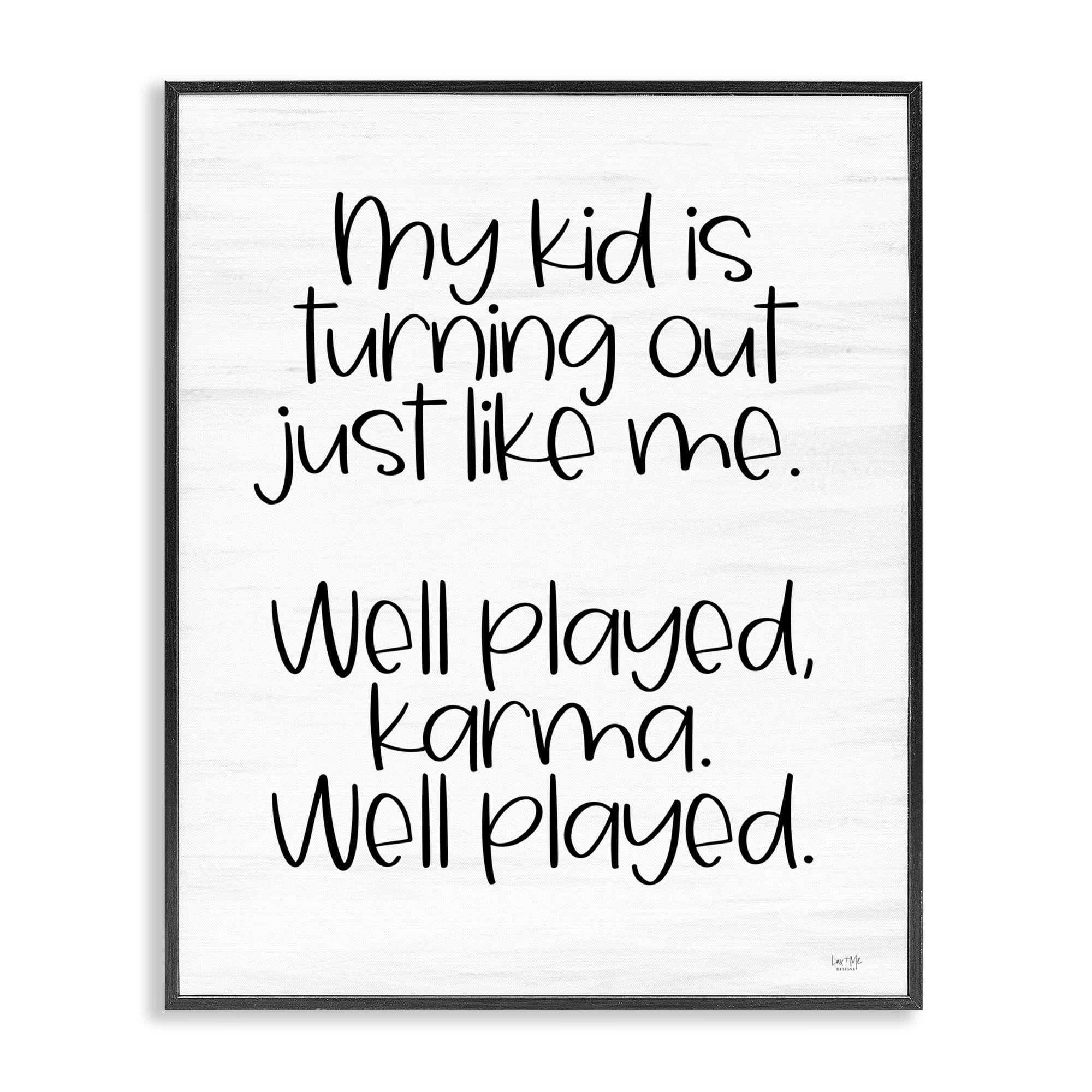 Stupell Industries Kid Karma Phrase Typography Painting Black Framed ...