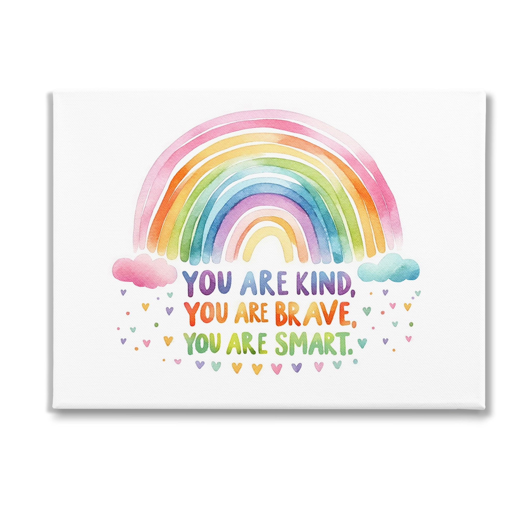 Stupell Industries Kind Brave Smart Rainbow Inspirational Painting ...