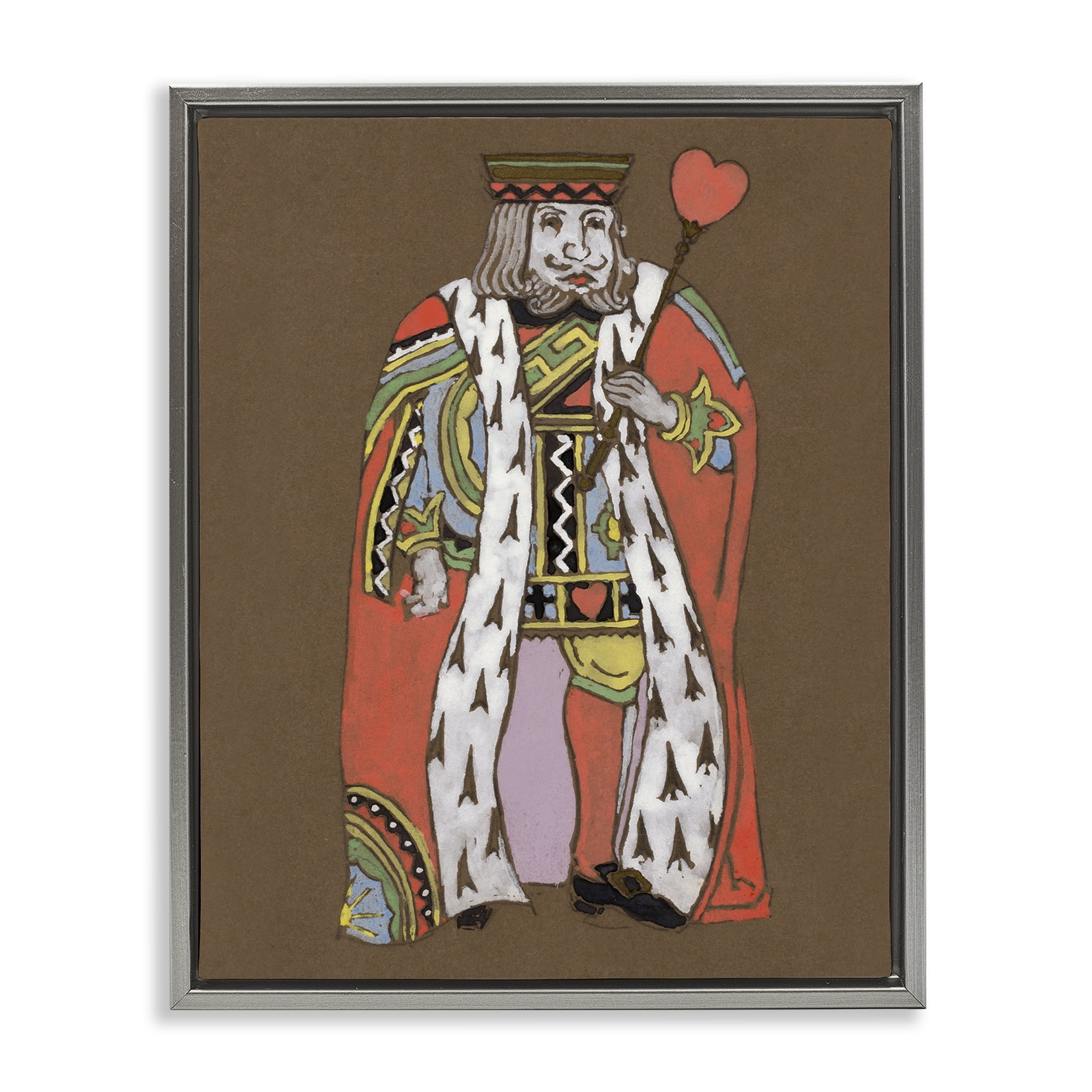 Stupell Industries King Playing Card Motif Entertainment Painting Gray ...