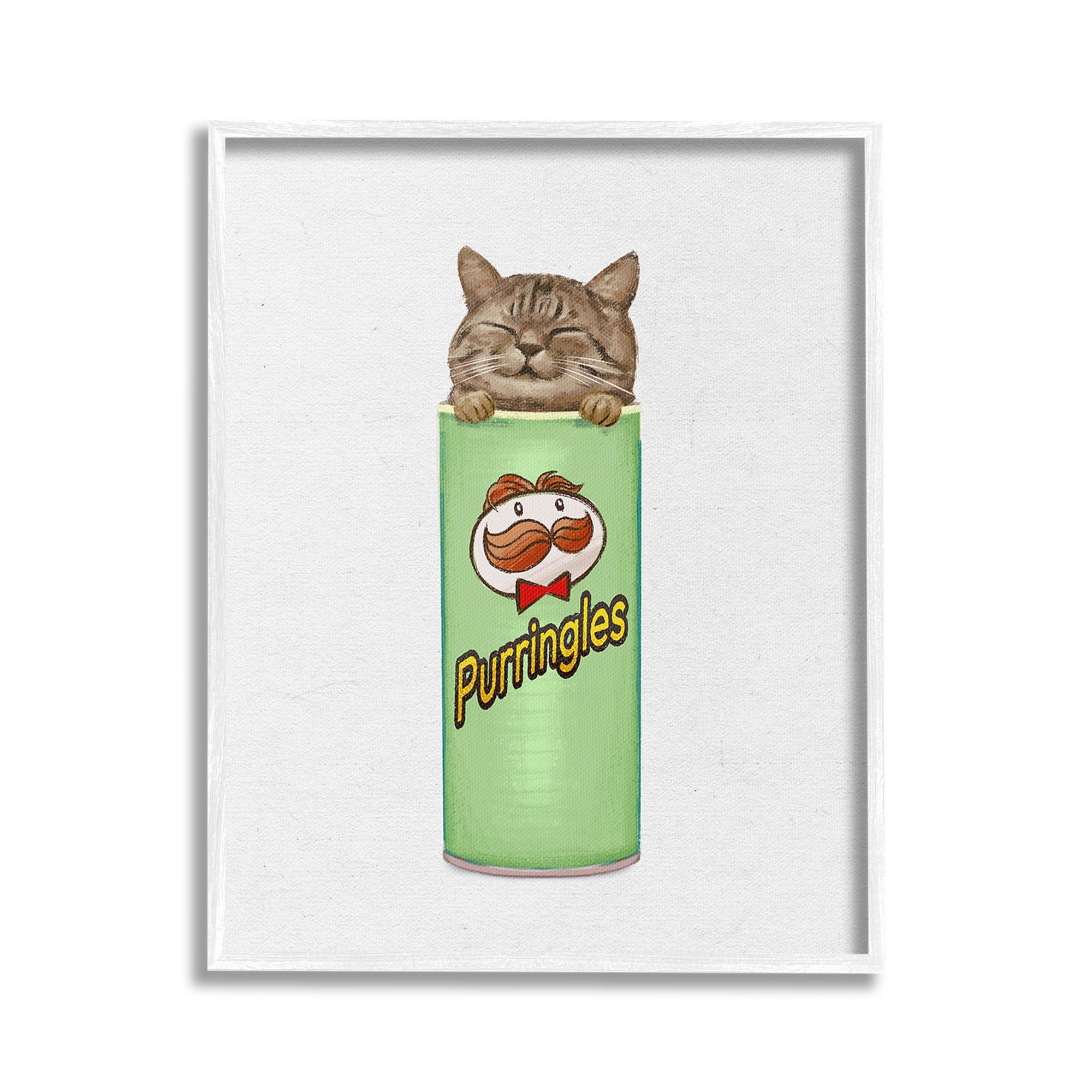 Stupell Industries Kitten in Chips Tin Animals & Insects Painting White ...