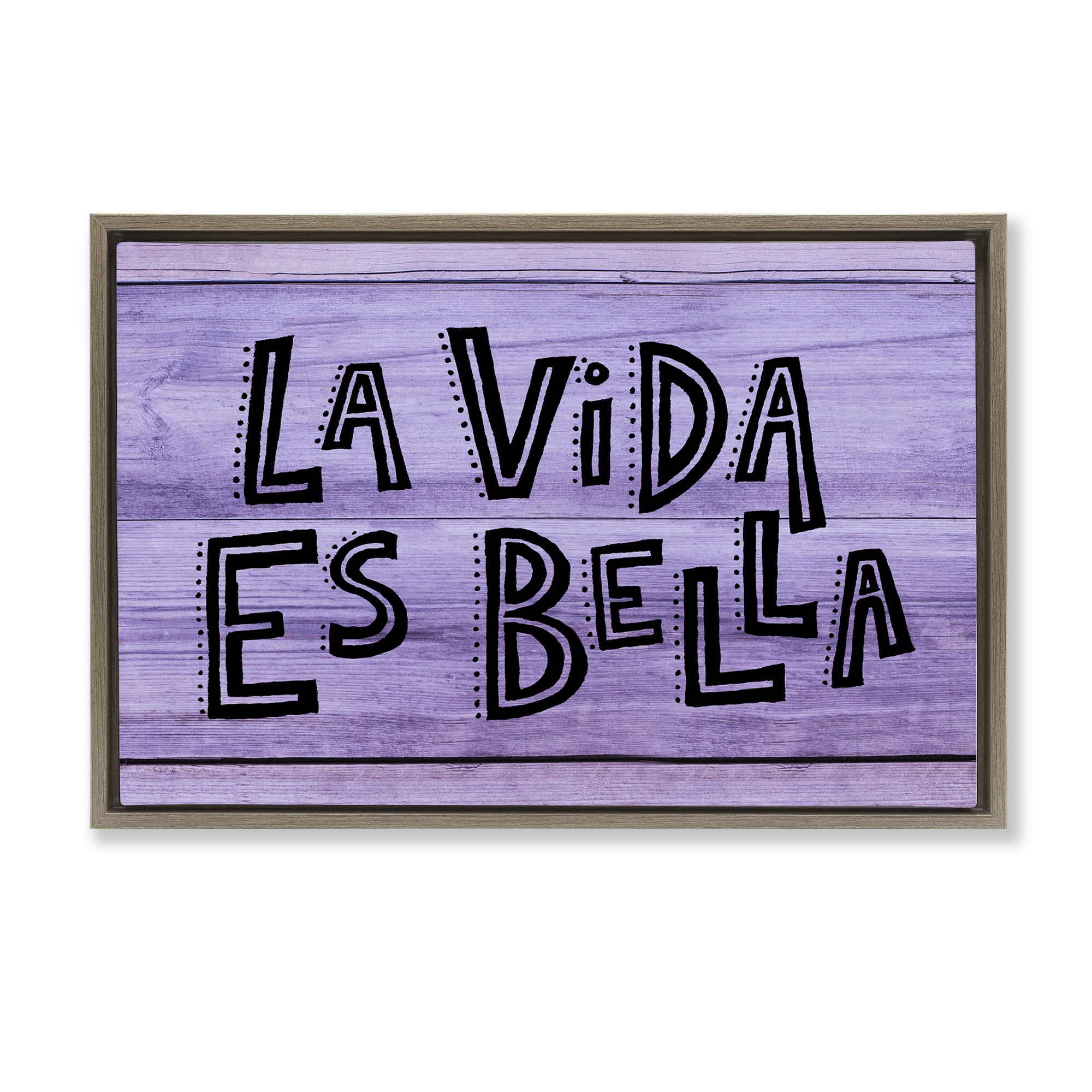 Stupell Industries La Vida es Bella Púrpura Inspirational Quotes ...
