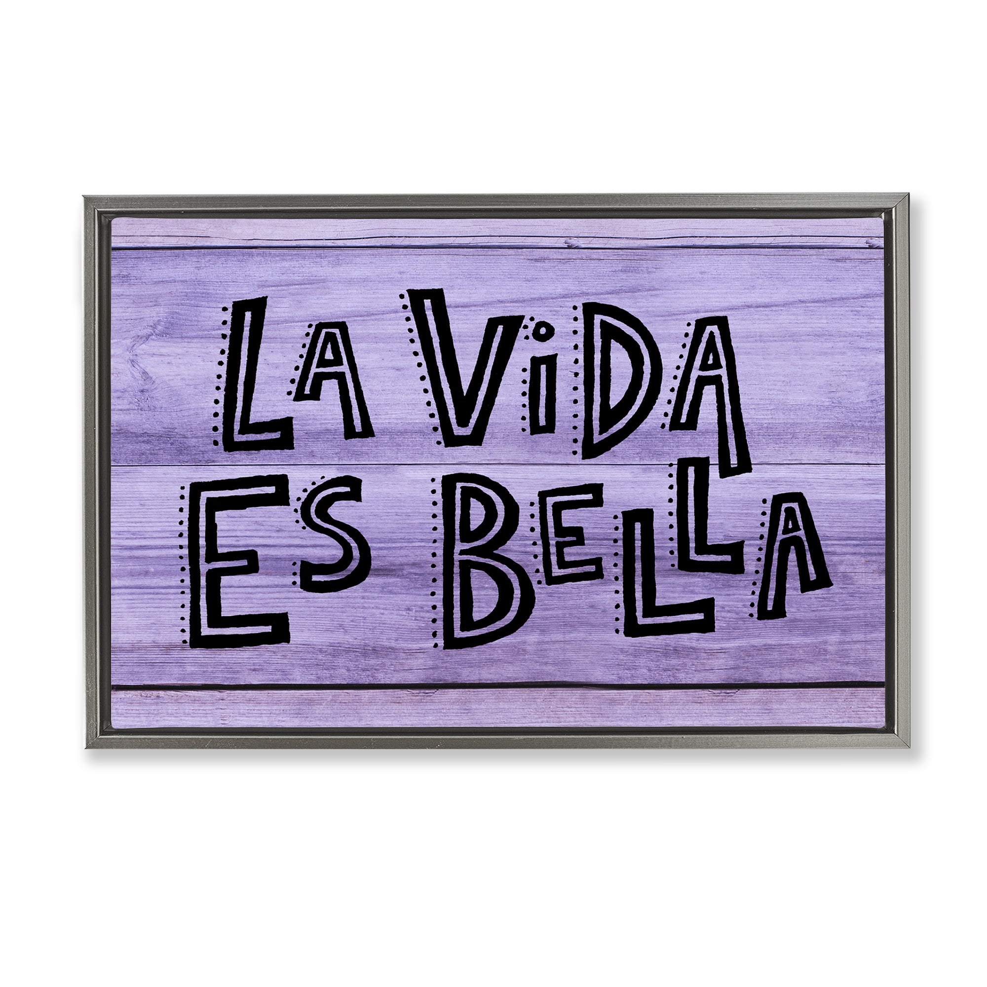 Stupell Industries La Vida es Bella Púrpura Inspirational Quotes ...