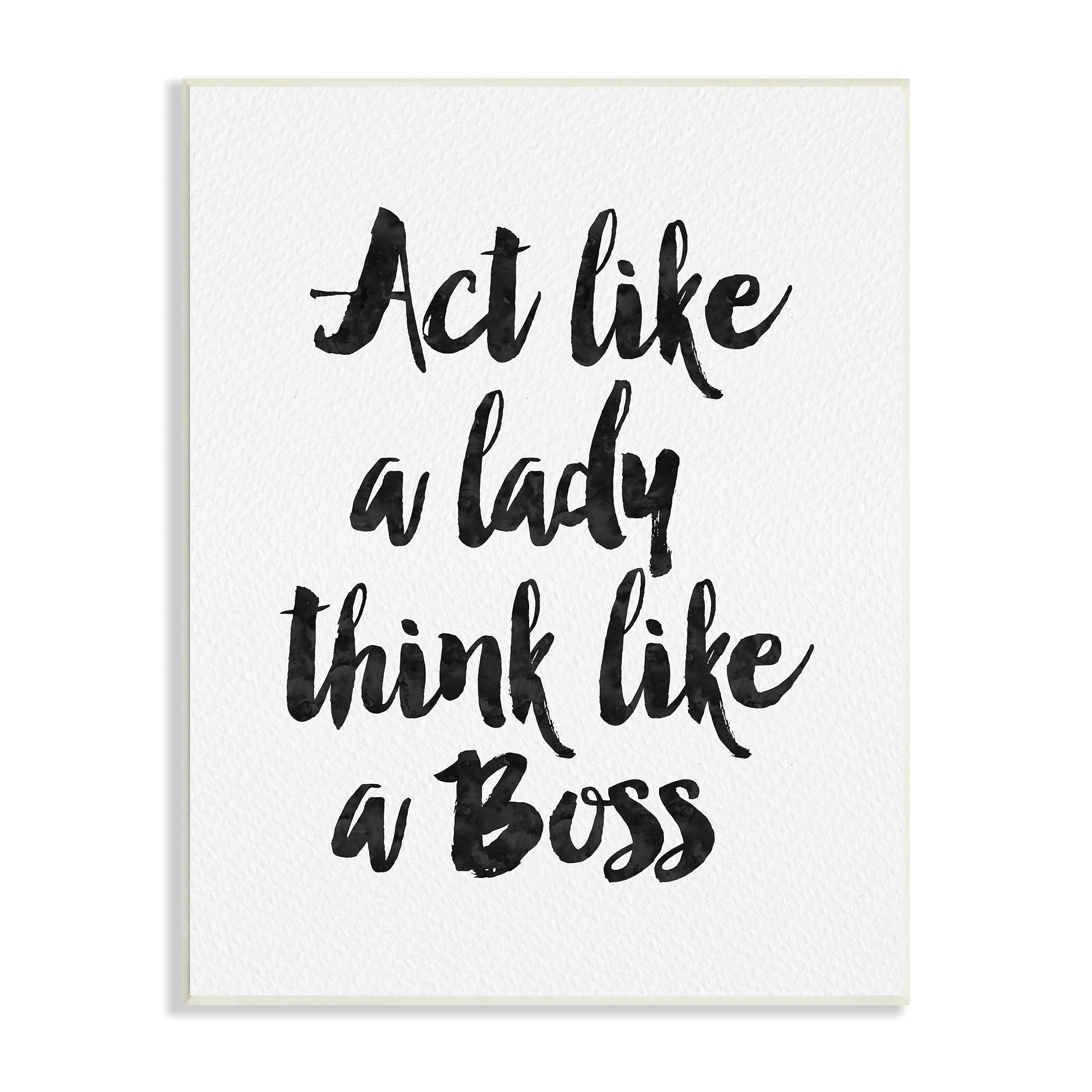 Stupell Industries Lady Boss Calligraphy Sign Girl Power Design Wood ...