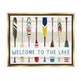 Stupell Industries Lake House Welcome Boat Paddles Graphic Art Metallic ...