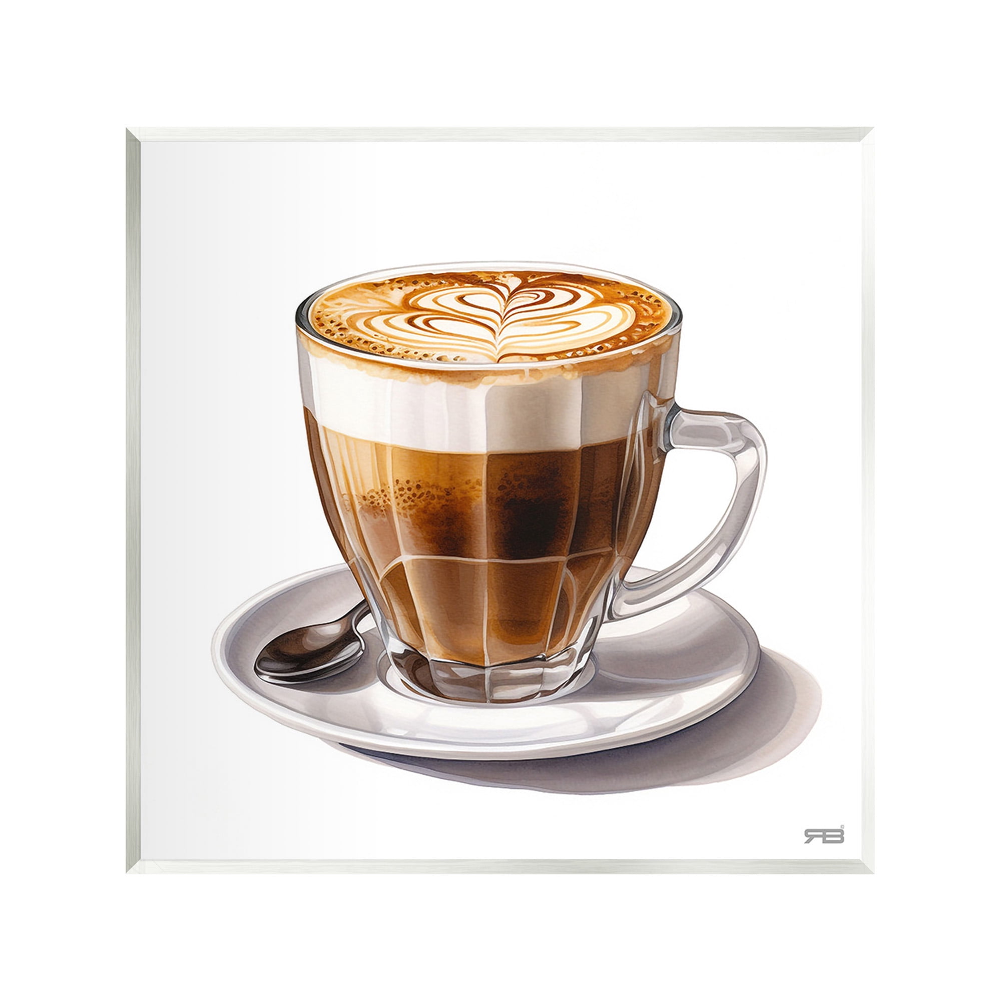 Stupell Industries Latte with Milk Pattern Food & Beverage Painting ...
