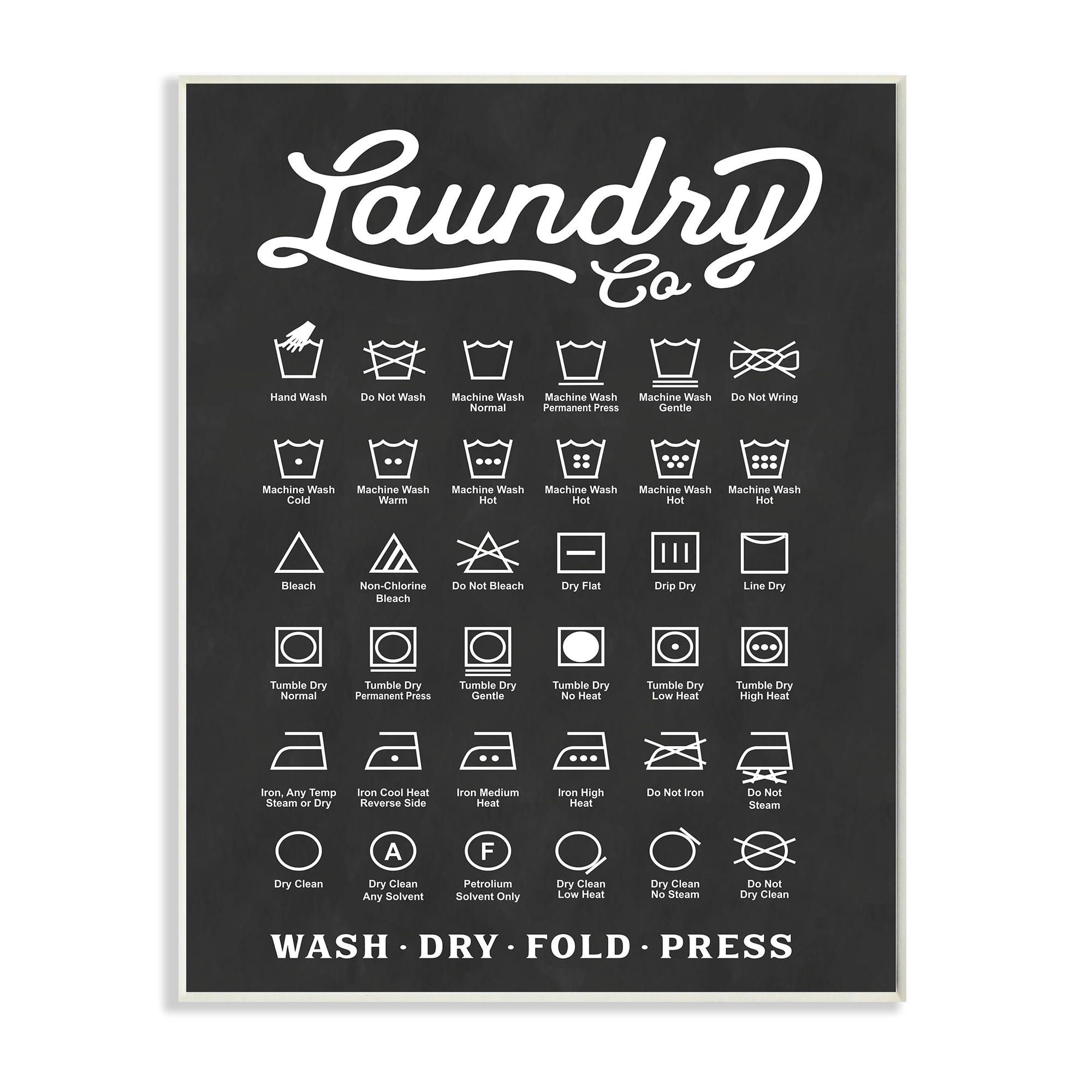 Stupell Industries Laundry Business Symbols Chart Simple Shapes ,13 x ...