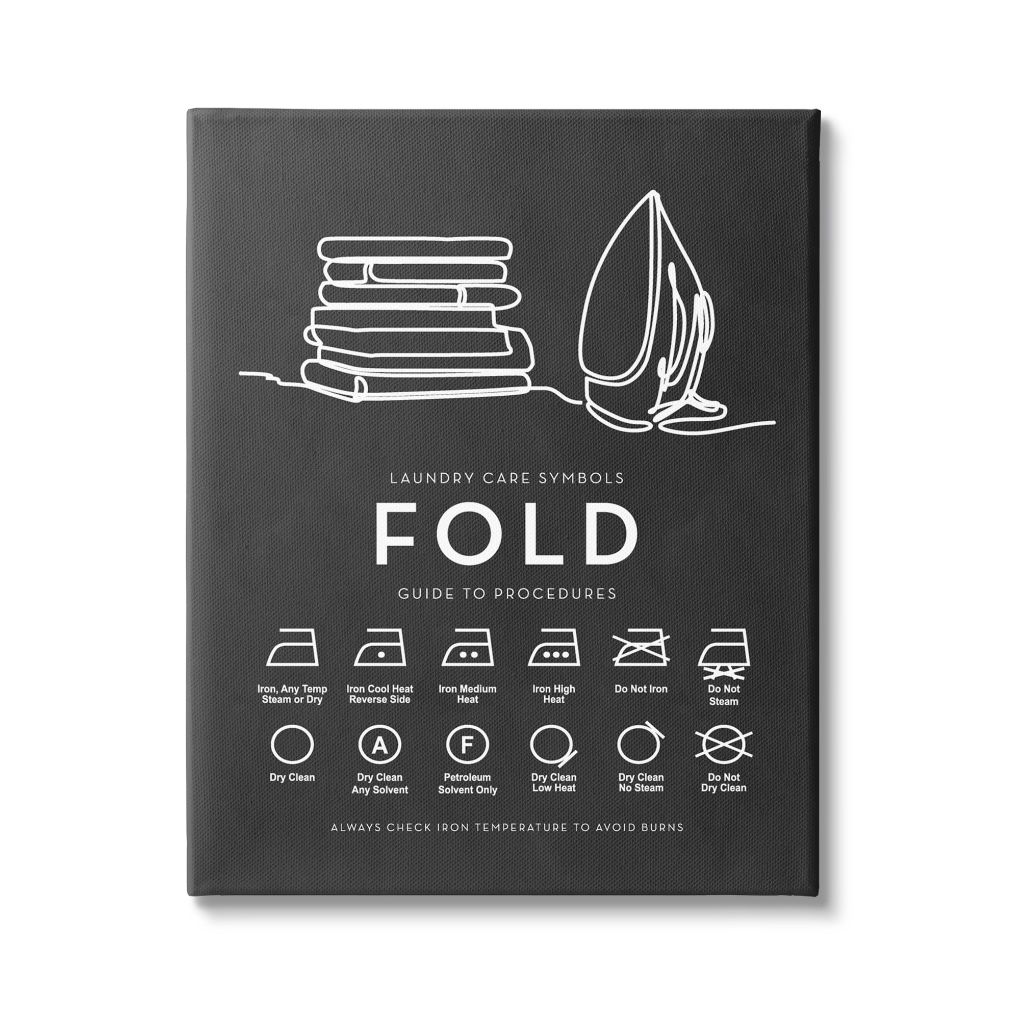 Stupell Industries Laundry Diagram Symbols Chart Ironing Folding Guide Graphic Art Gallery ...