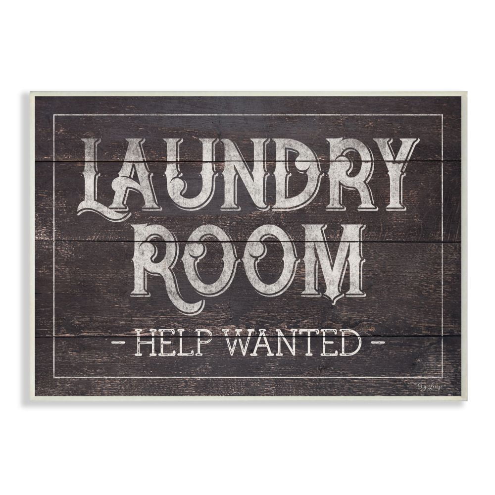 Stupell Industries Laundry Room Bathroom Wood Textured Word Design Wall ...