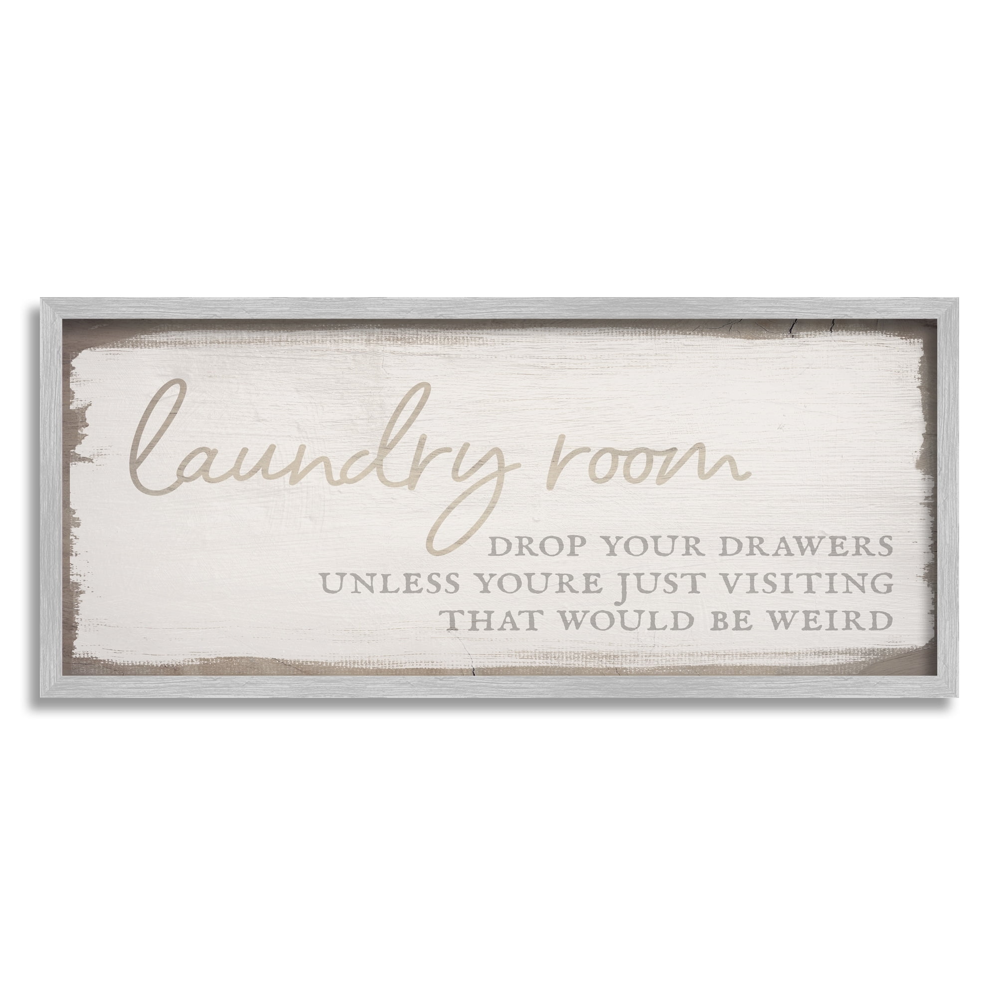 Stupell Industries Laundry Room Drop Your Drawers Distressed Borders,24 ...