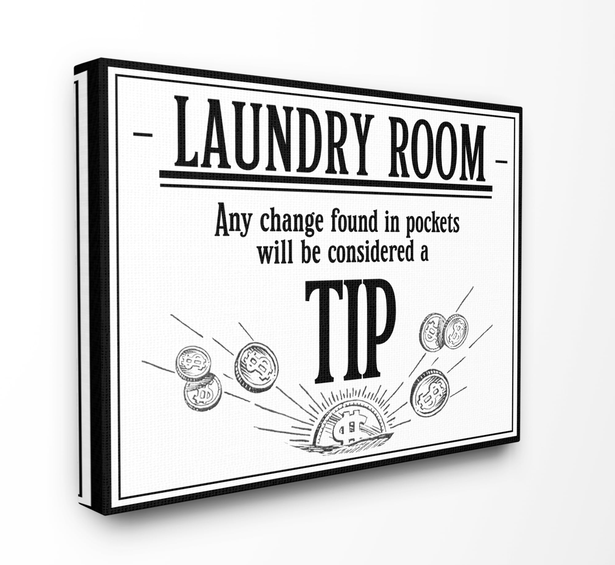 Stupell Industries Laundry Room Tips Funny Bathroom Word Design Canvas ...