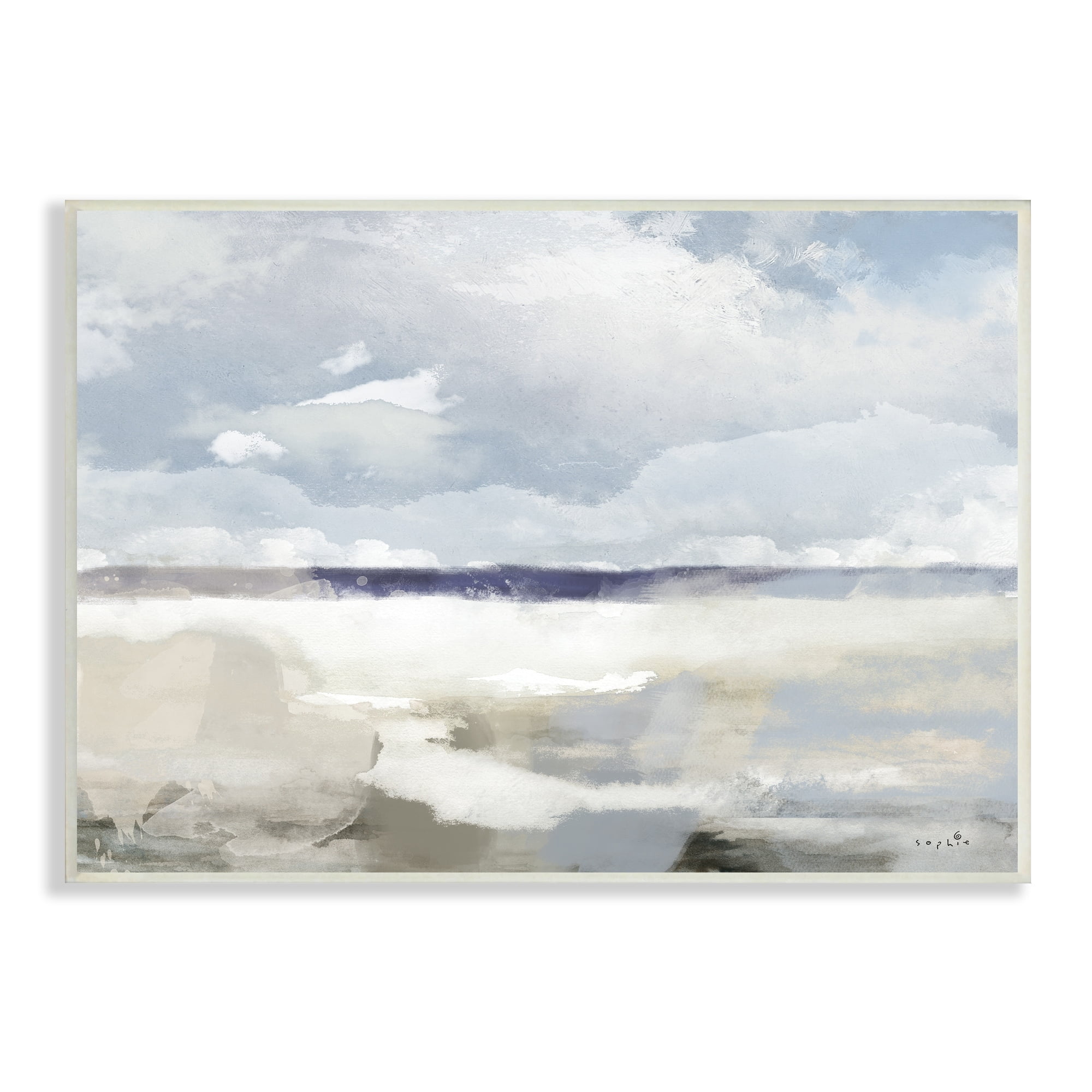 Stupell Industries Layered Abstract Beach Scenery Distant Land Clouds ...