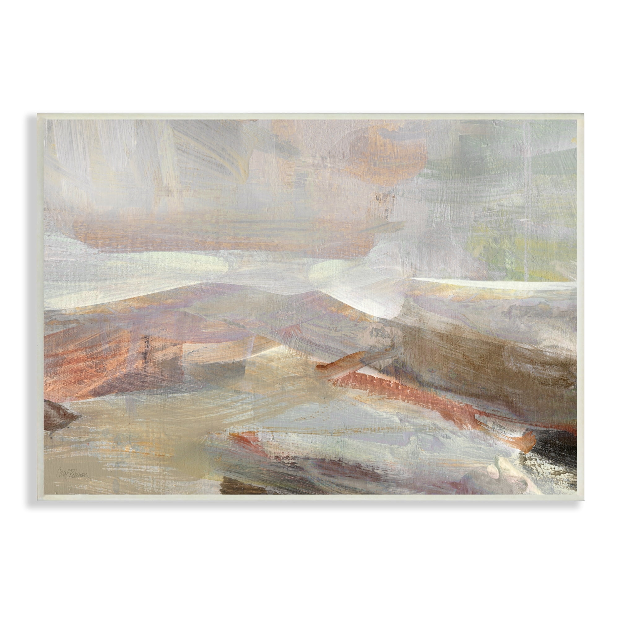 Stupell Industries Layered Abstract Thick Brushstrokes Neutral Browns ...