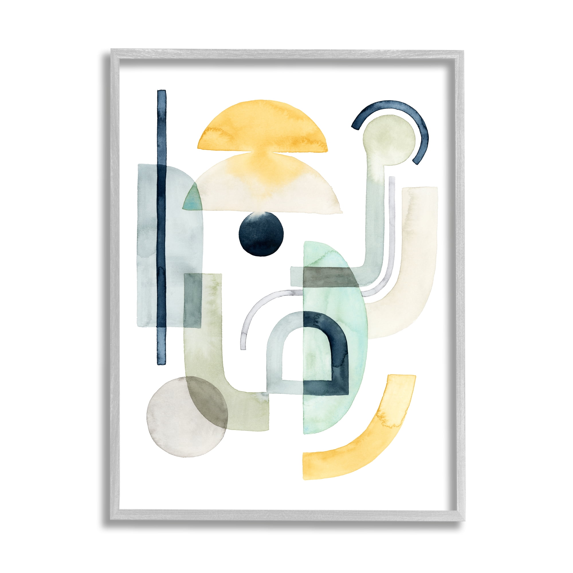 Stupell Industries Layered Industrial Shapes Modern Abstract Collage ...