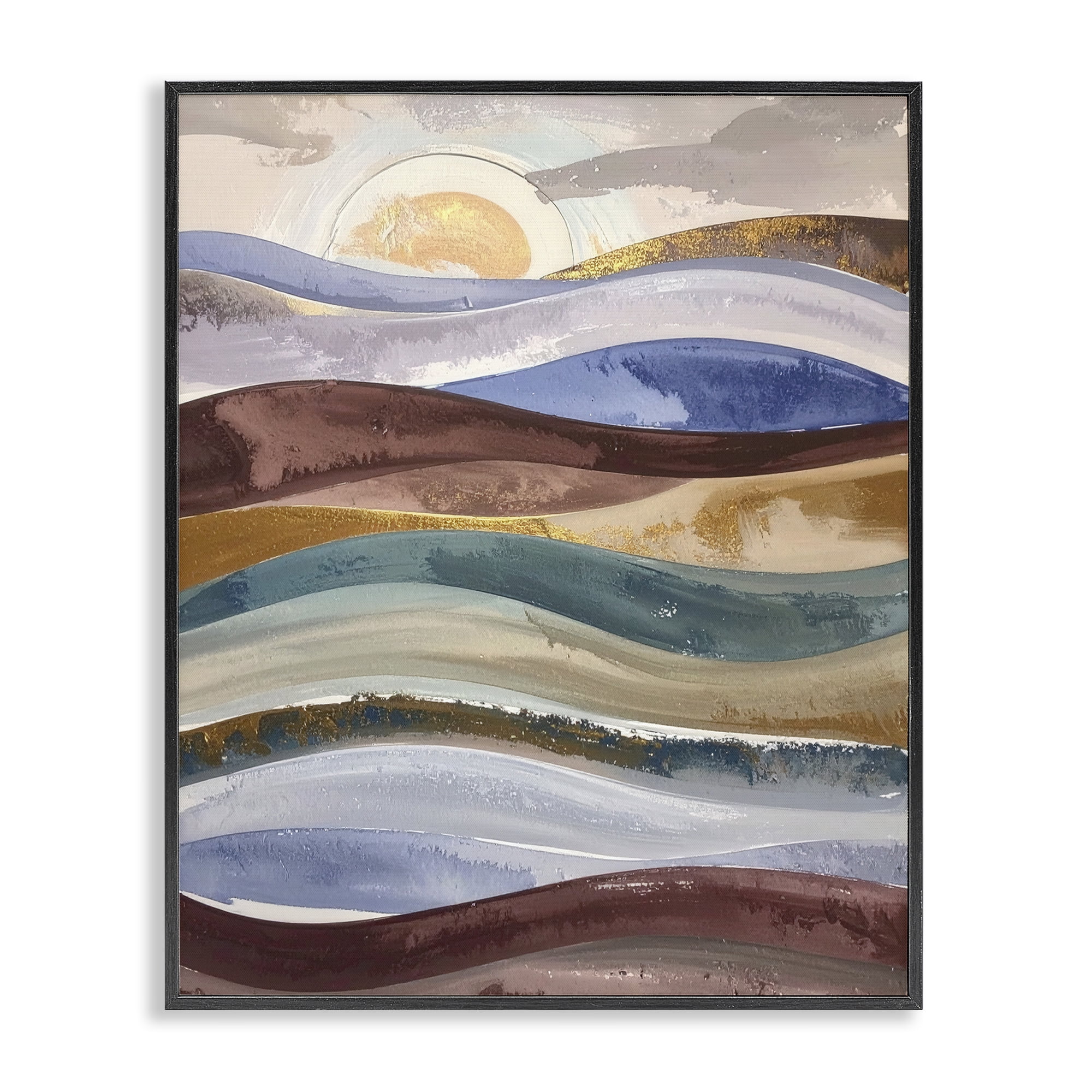 Stupell Industries Layered Ocean Flow Black Framed Giclee Art, design ...