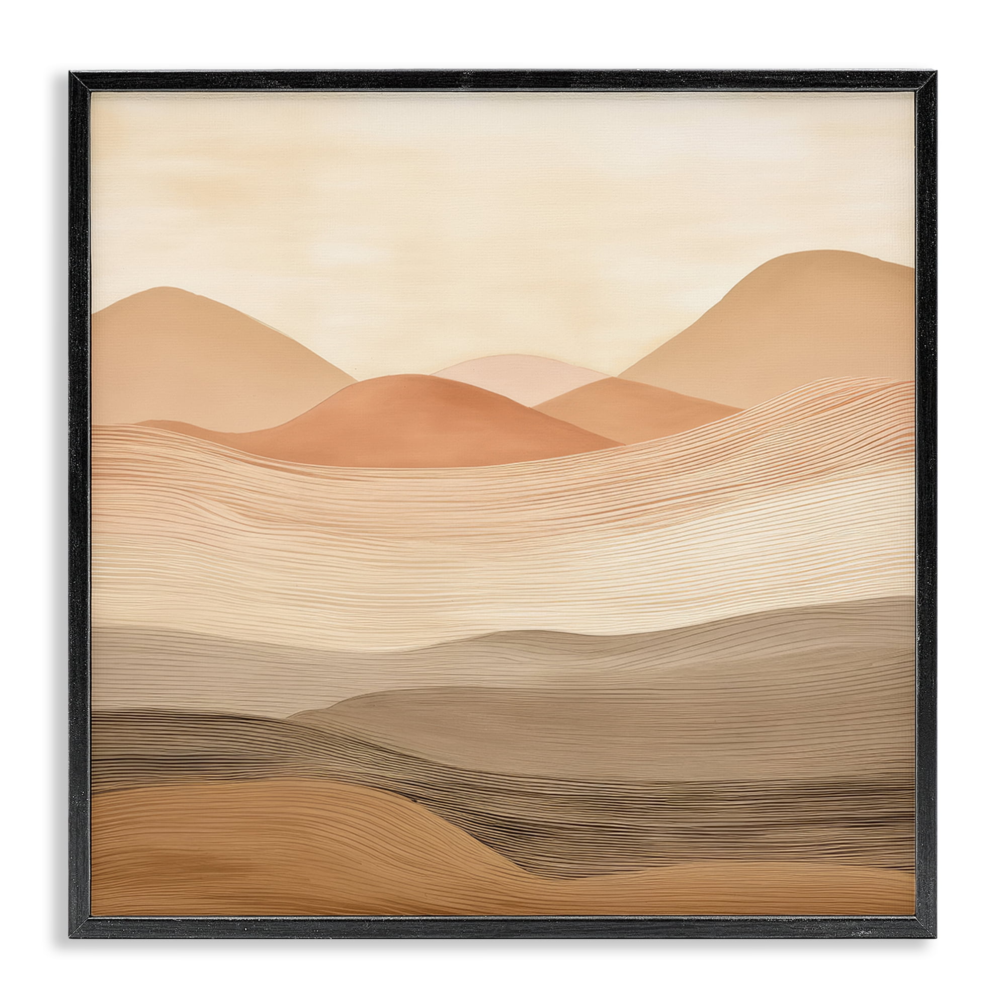 Stupell Industries Layered Sand Dunes Landscape & Nature Painting Black ...