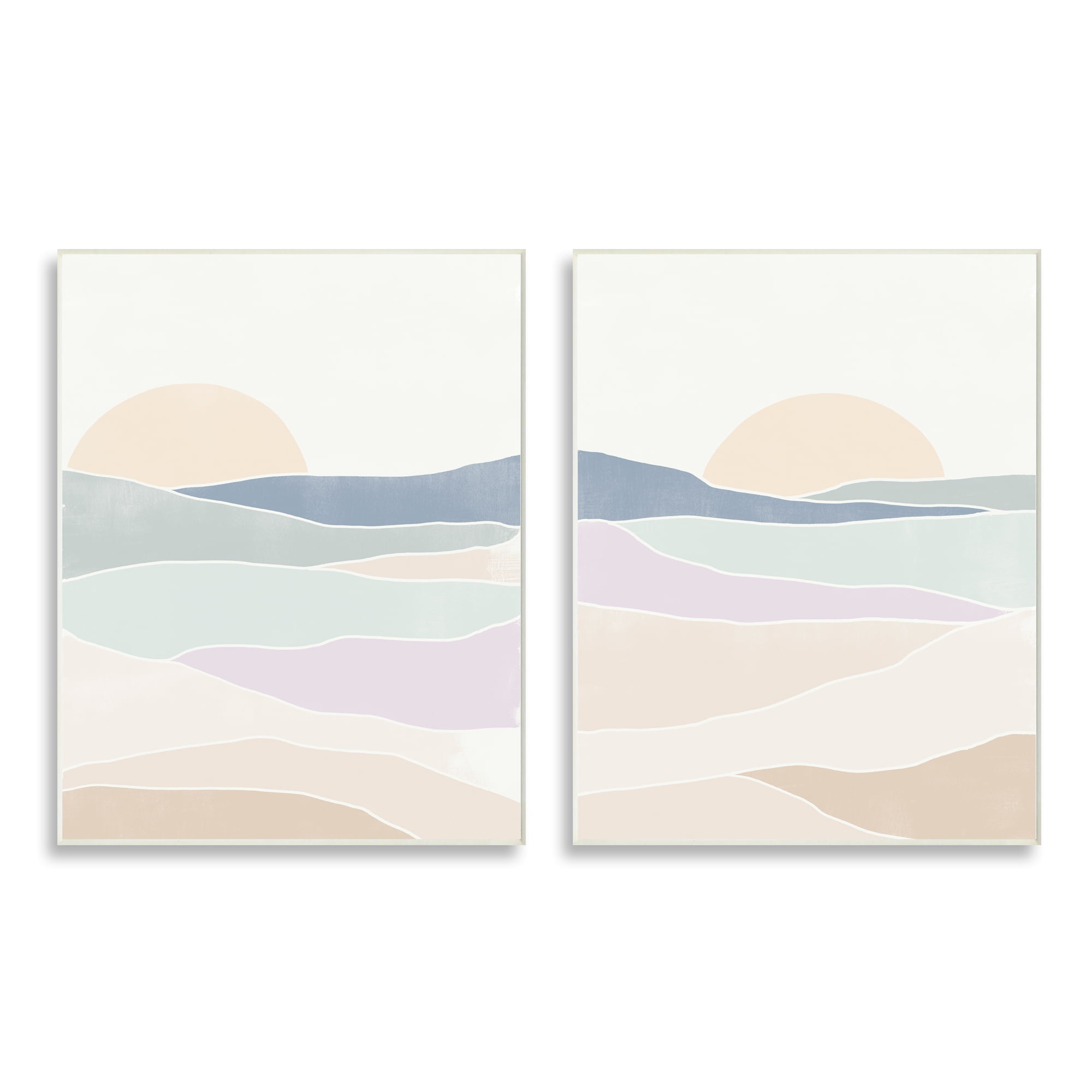 Stupell Industries Layered Sunrise Landscape Scenery Abstract Landforms ...