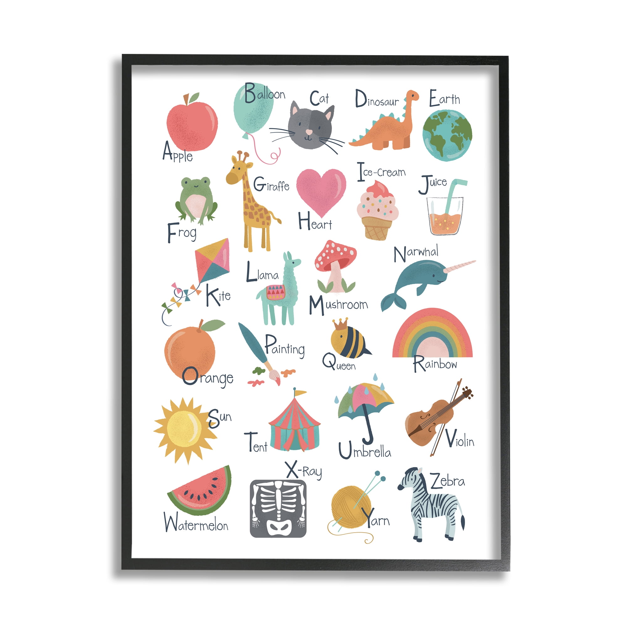 Stupell Industries Learning Alphabet Letters Various Wildlife ...