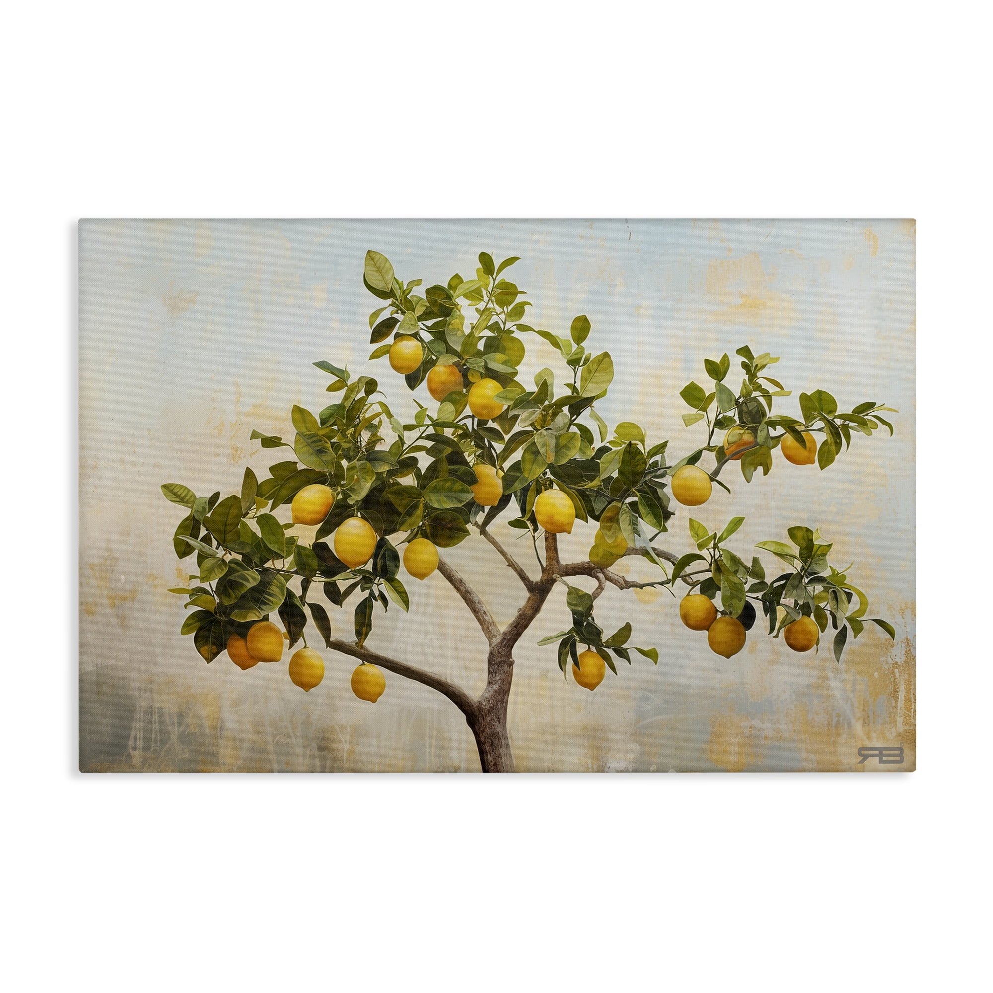 Stupell Industries Lemon Tree Branches Food & Beverage Painting Wrapped ...