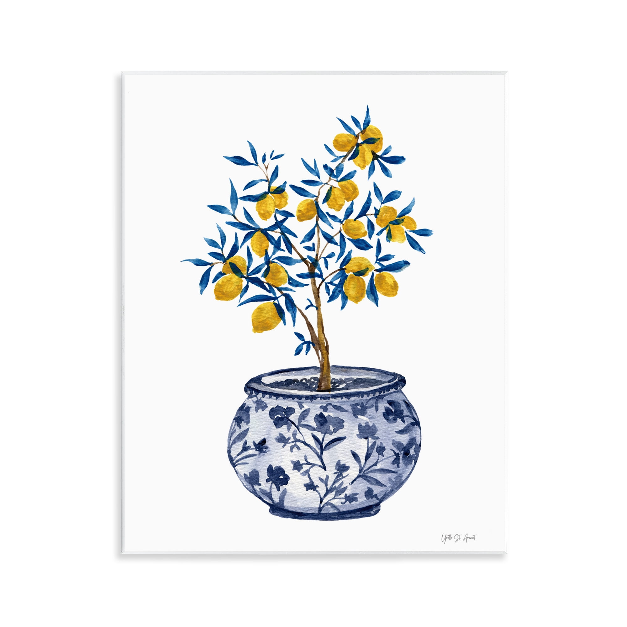 Stupell Industries Lemon Tree in Chinoiserie Food & Beverage Painting ...