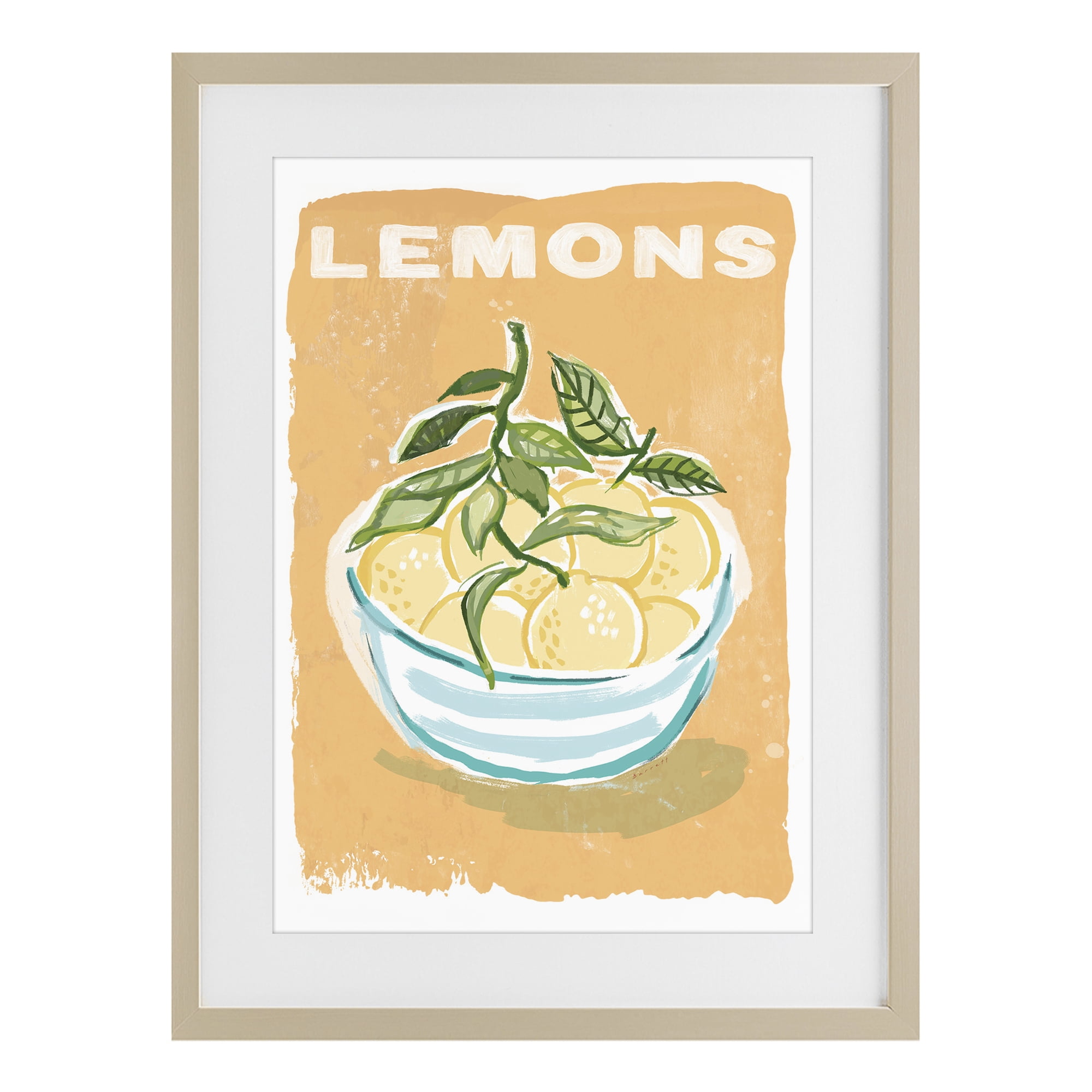 Stupell Industries Lemon Twist Motif Birch Framed Print Under Glass ...