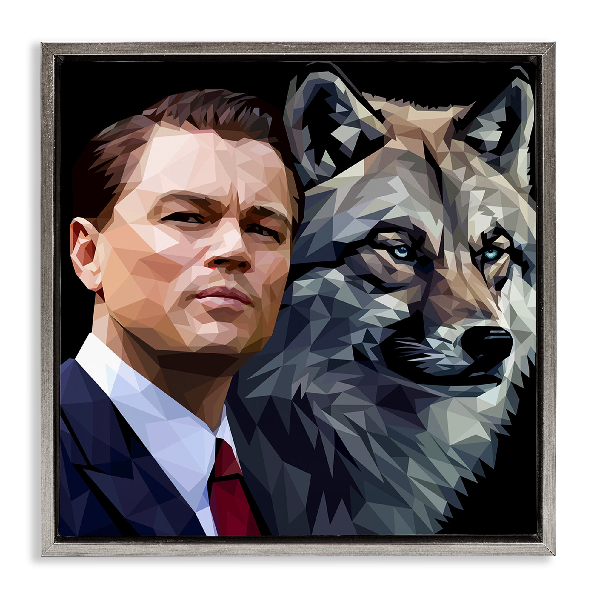Stupell Industries Leonardo with Wolf People Painting Gray Floater ...