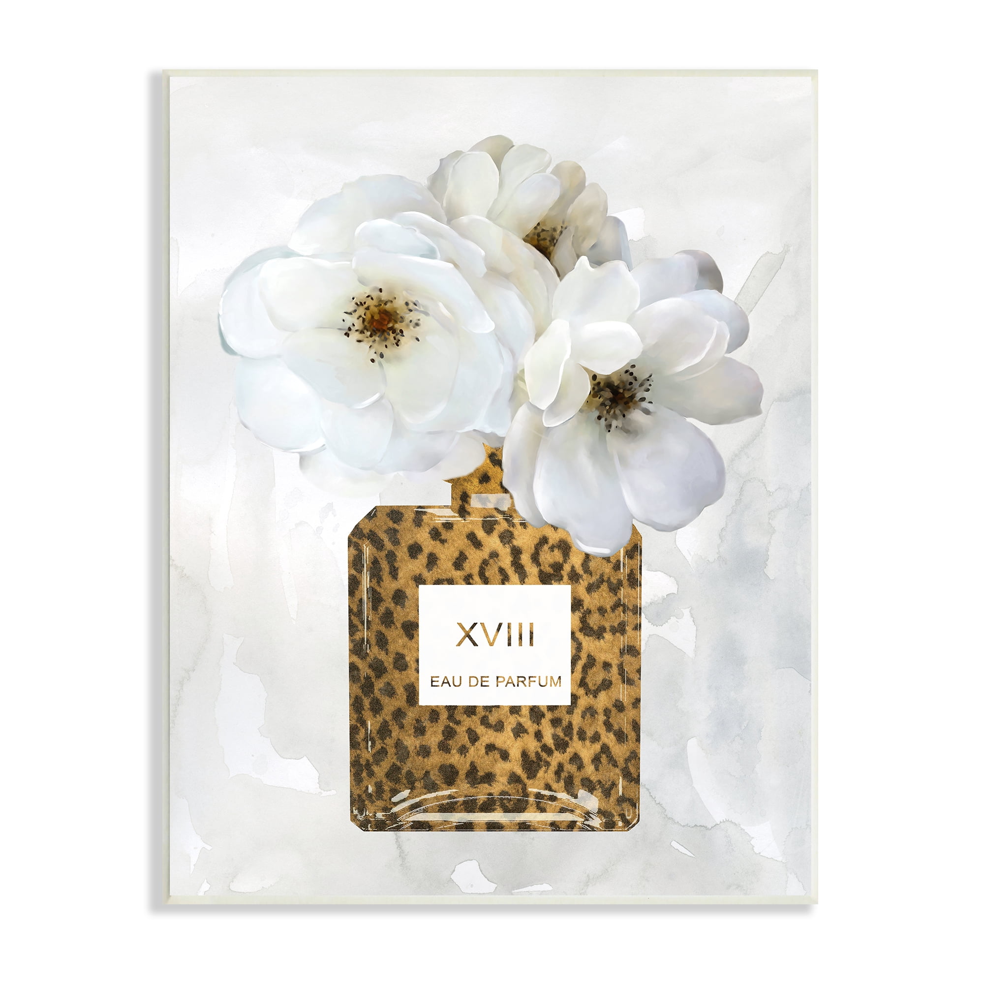 Stupell Industries Leopard Print Perfume Bottle Glam White Spring ...
