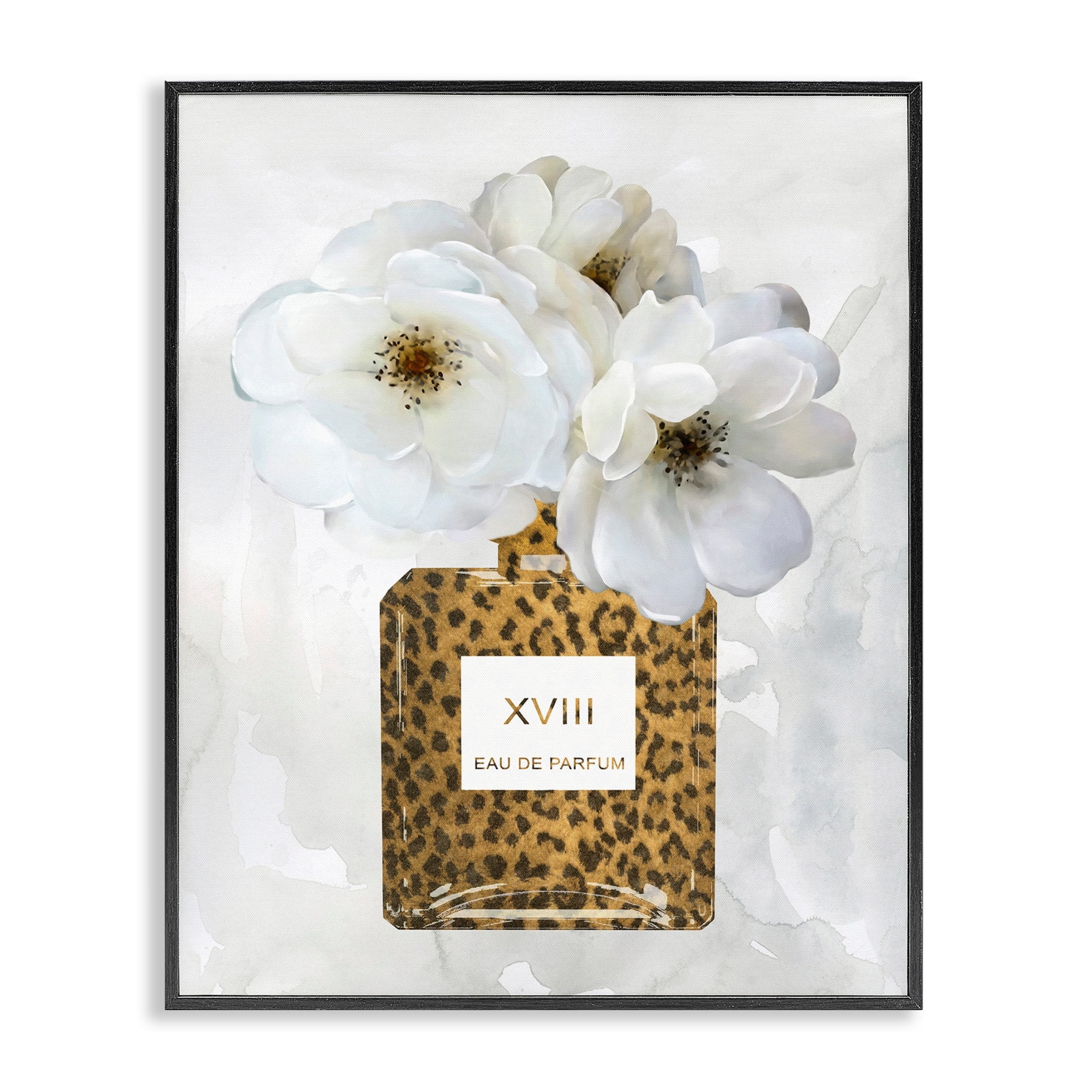 Stupell Leopard Print Perfume Bottle Glam Florals Wall Art - Walmart.com