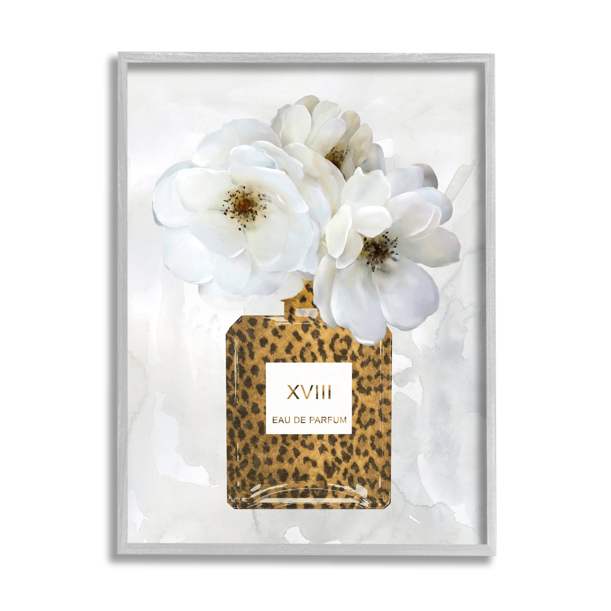 Stupell Industries Leopard Print Perfume Bottle Glam White Spring ...