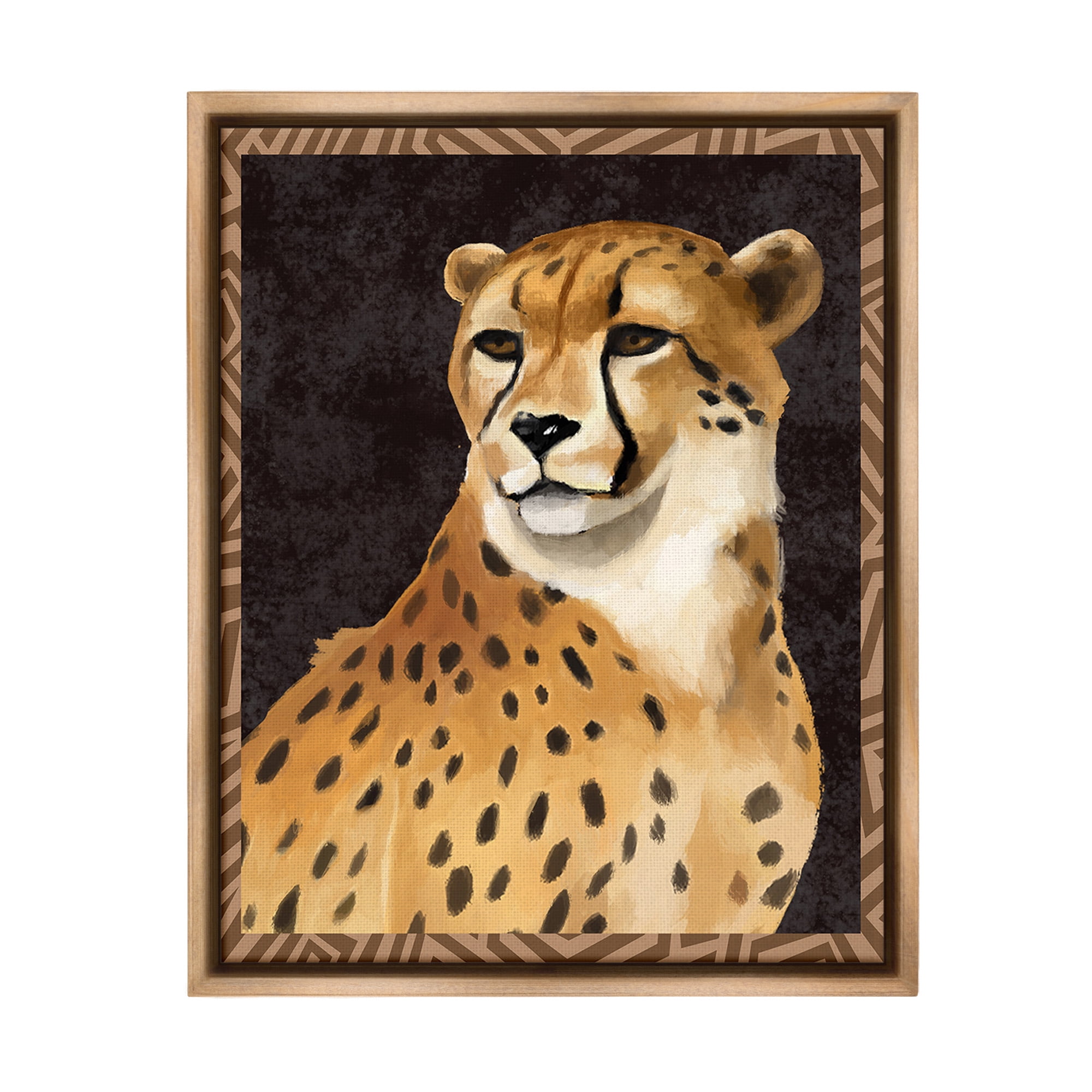 Stupell Industries Leopard with Geometric Border Animals & Insects ...