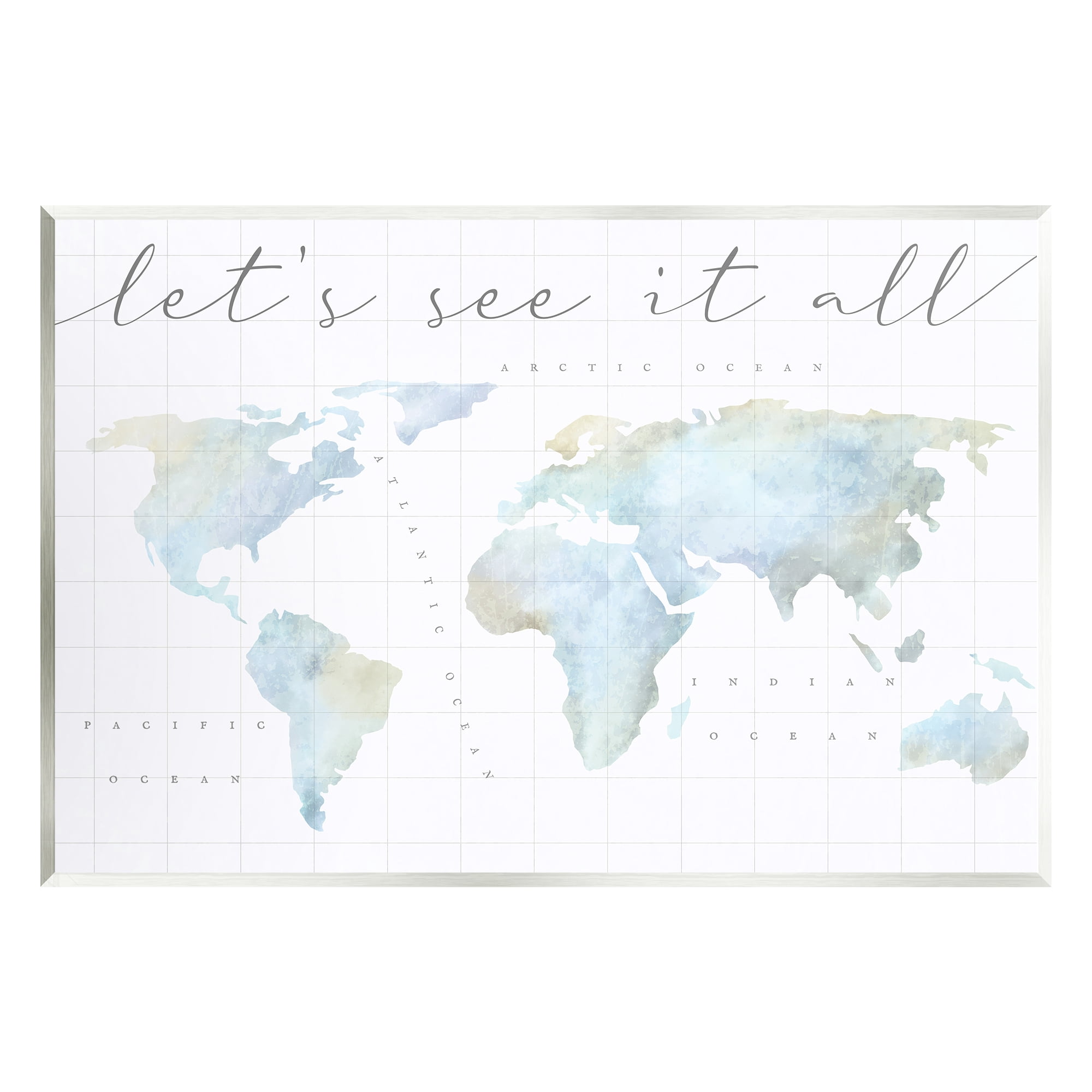Stupell Industries Let's See It All World Map Typography Painting ...