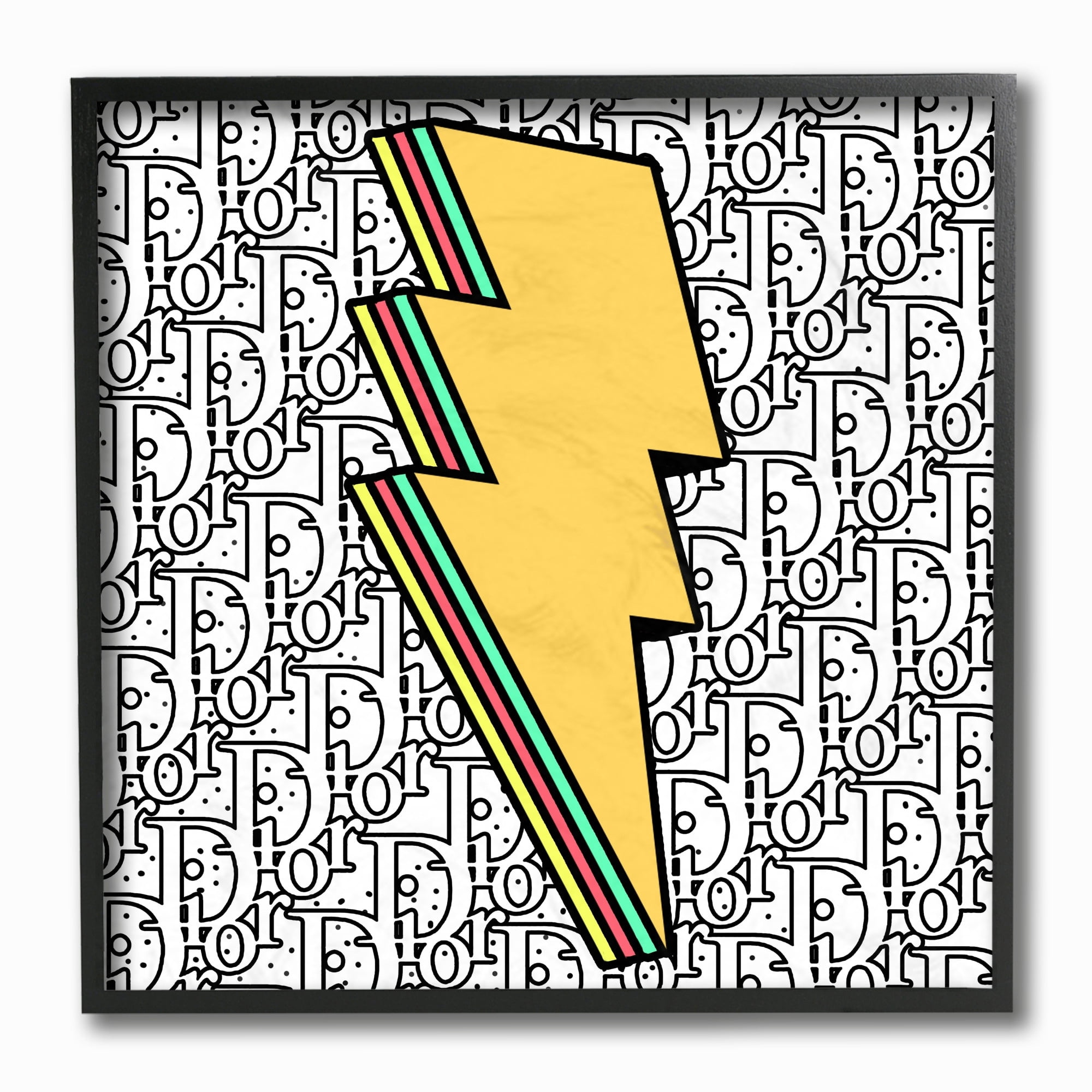 Stupell Industries Lightning Bolt Shape Pop Art over High Fashion ...
