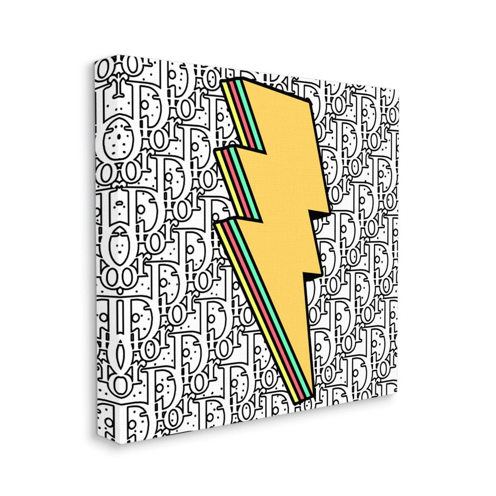 Stupell Industries Lightning Bolt Shape Pop Art over High Fashion ...