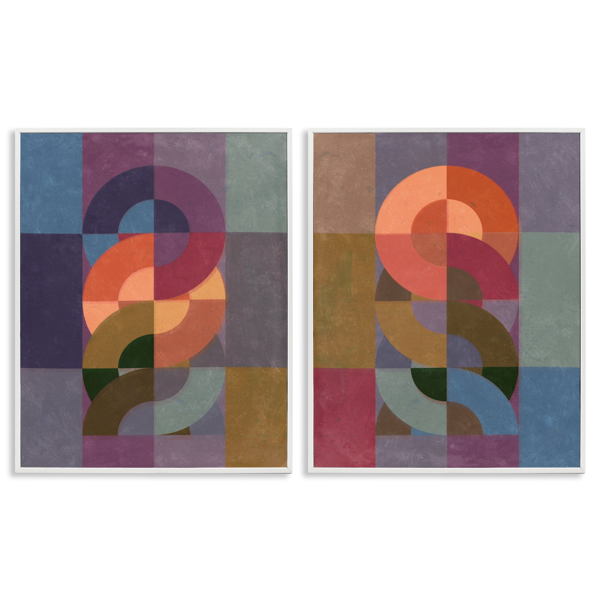 Stupell Industries Linked Circles Patterns Abstract Painting White ...