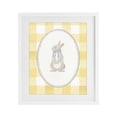 Stupell Industries Little Bunny on Yellow Gingham White Framed Print ...