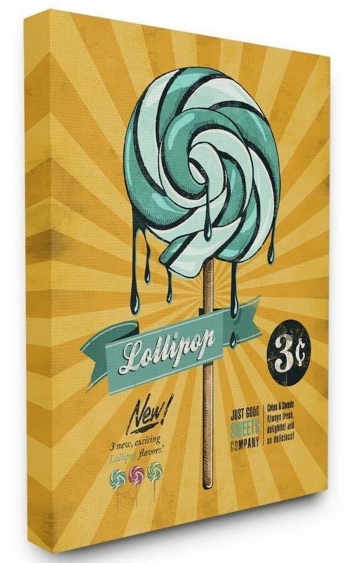 Stupell Industries Lollipop Vintage Comic Book Yellow Blue Design ...