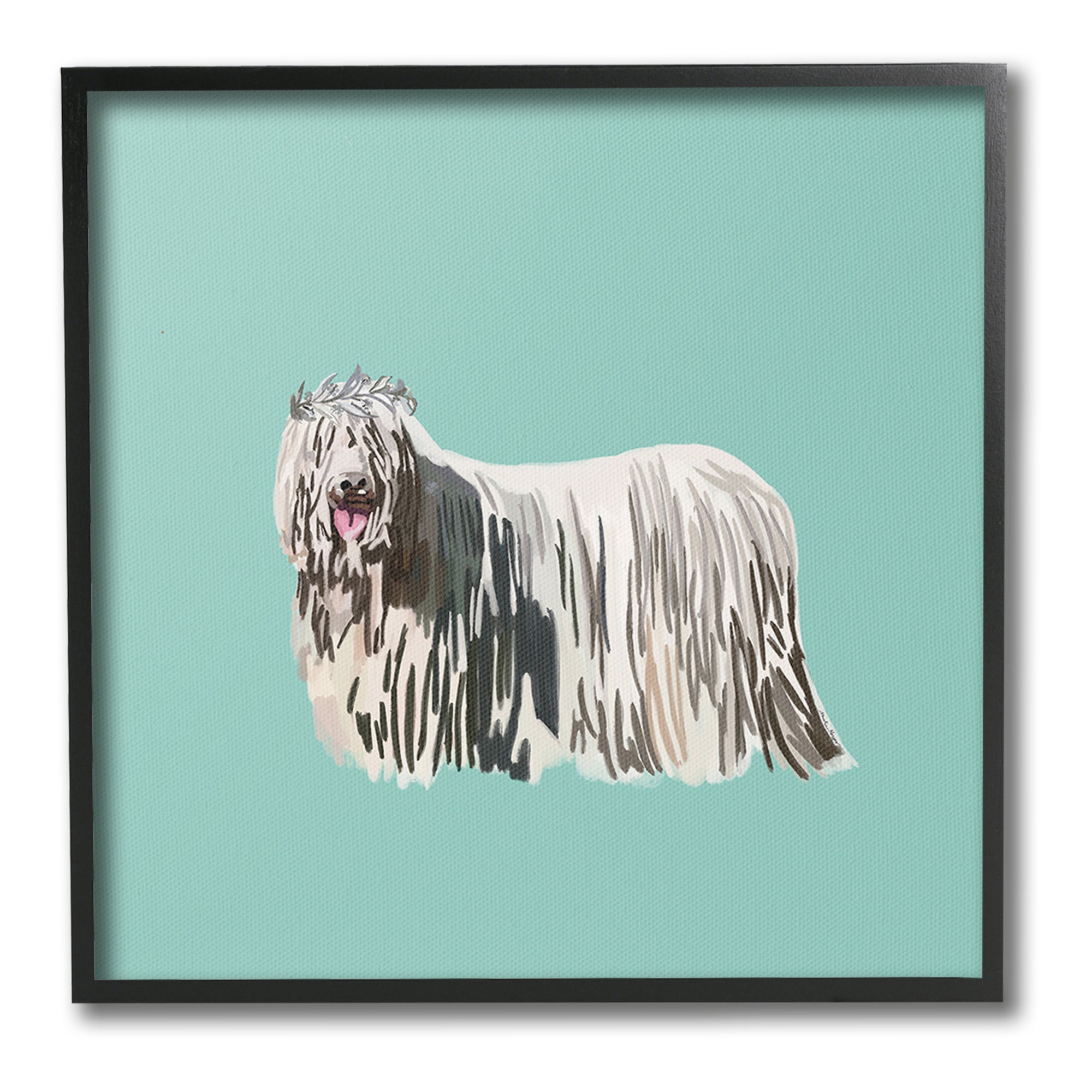 Stupell Industries Long Haired Dog in Crown Animals & Insects Painting ...