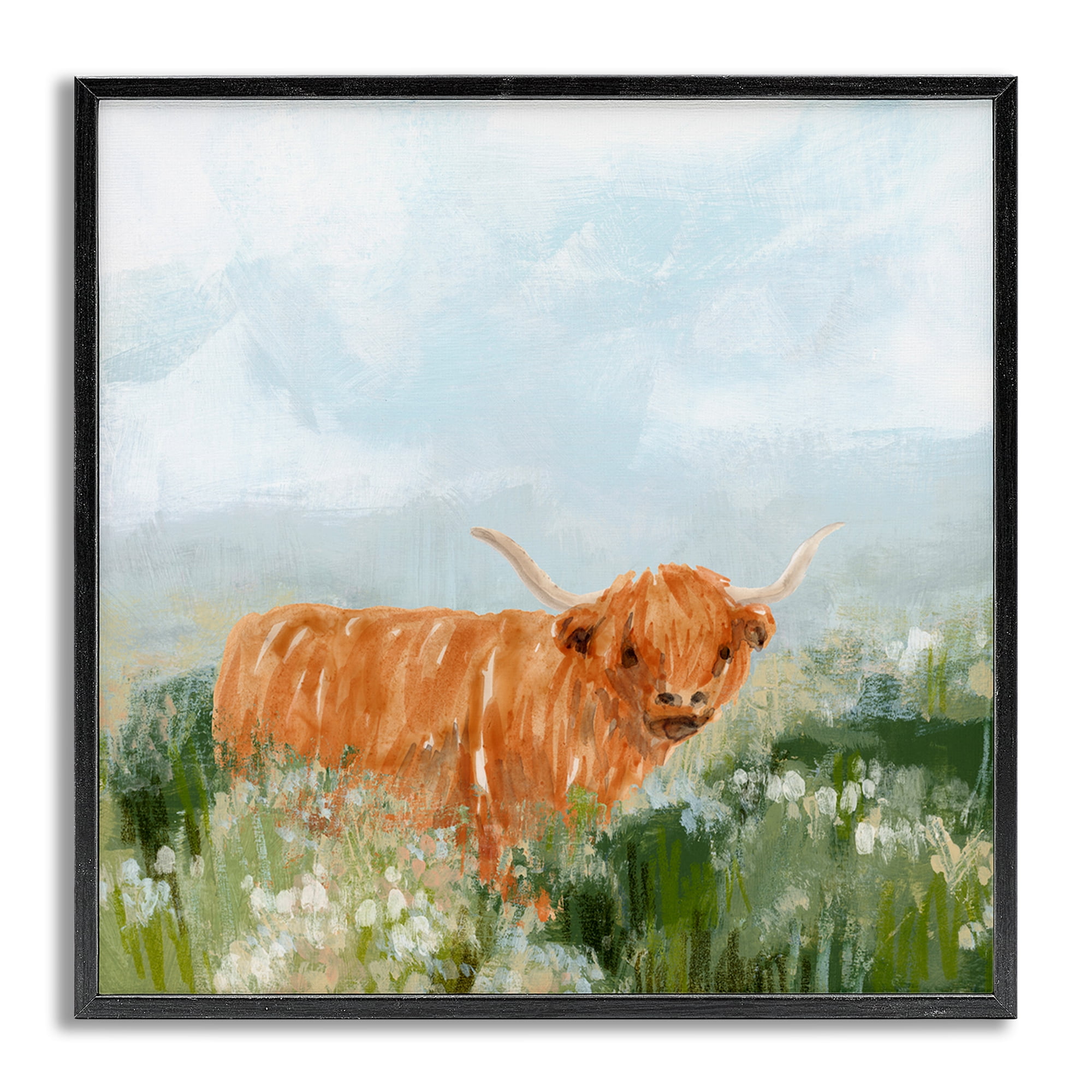 Stupell Industries Longhorn Cattle Country Field Animals & Insects ...