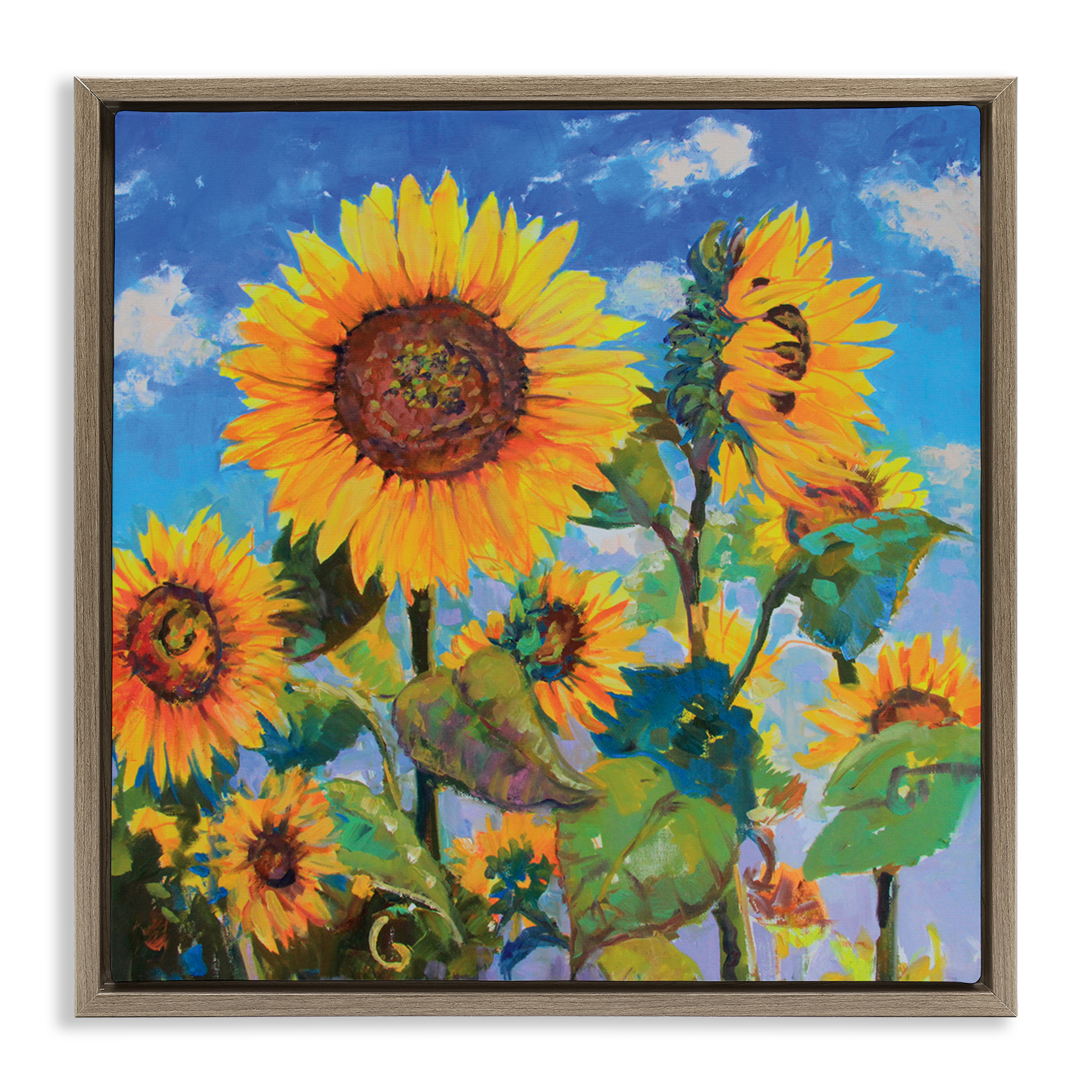 Stupell Industries Lost Acres Sunflowers Plants & Flowers Painting ...