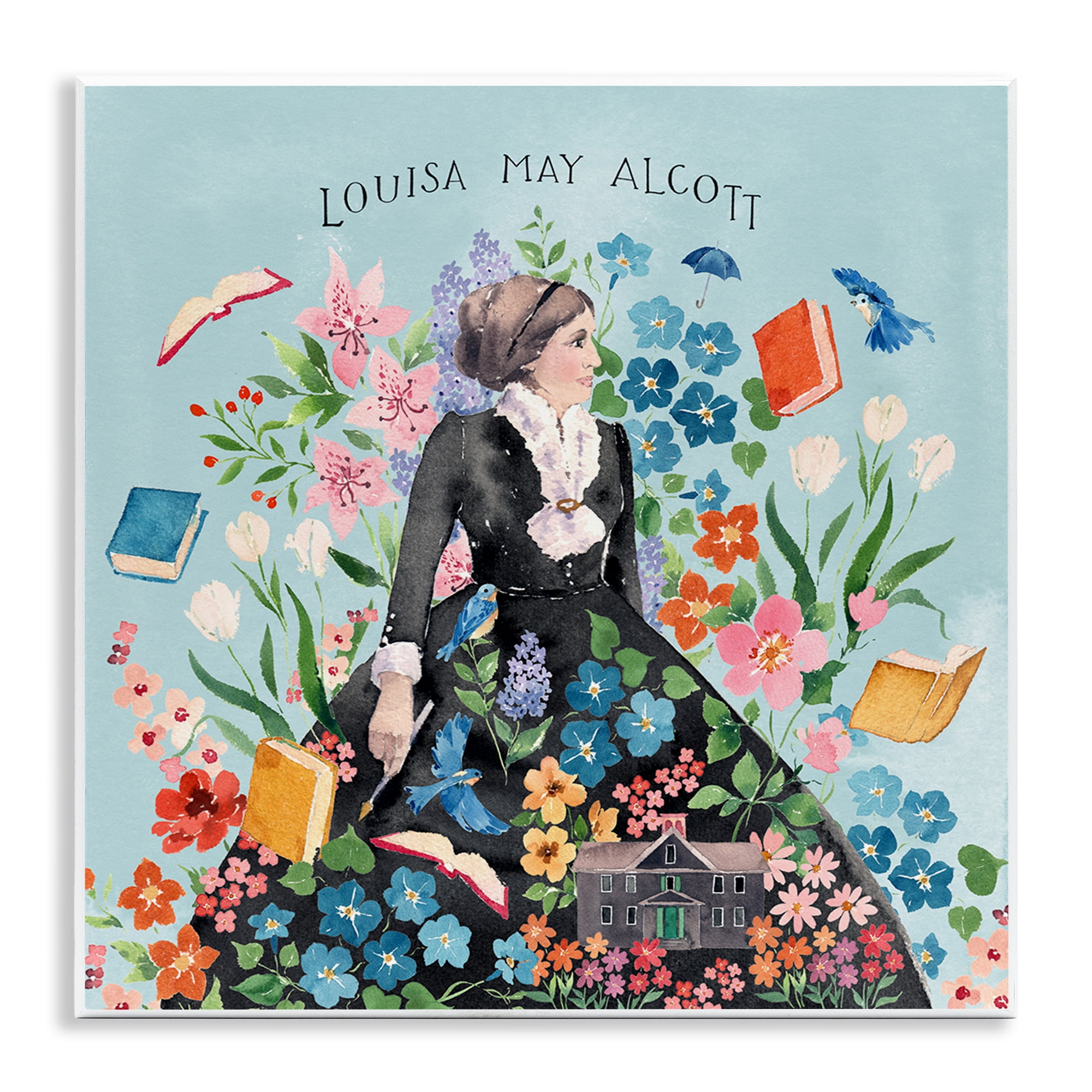 Stupell Industries Louisa May Alcott Portrait History & Language ...