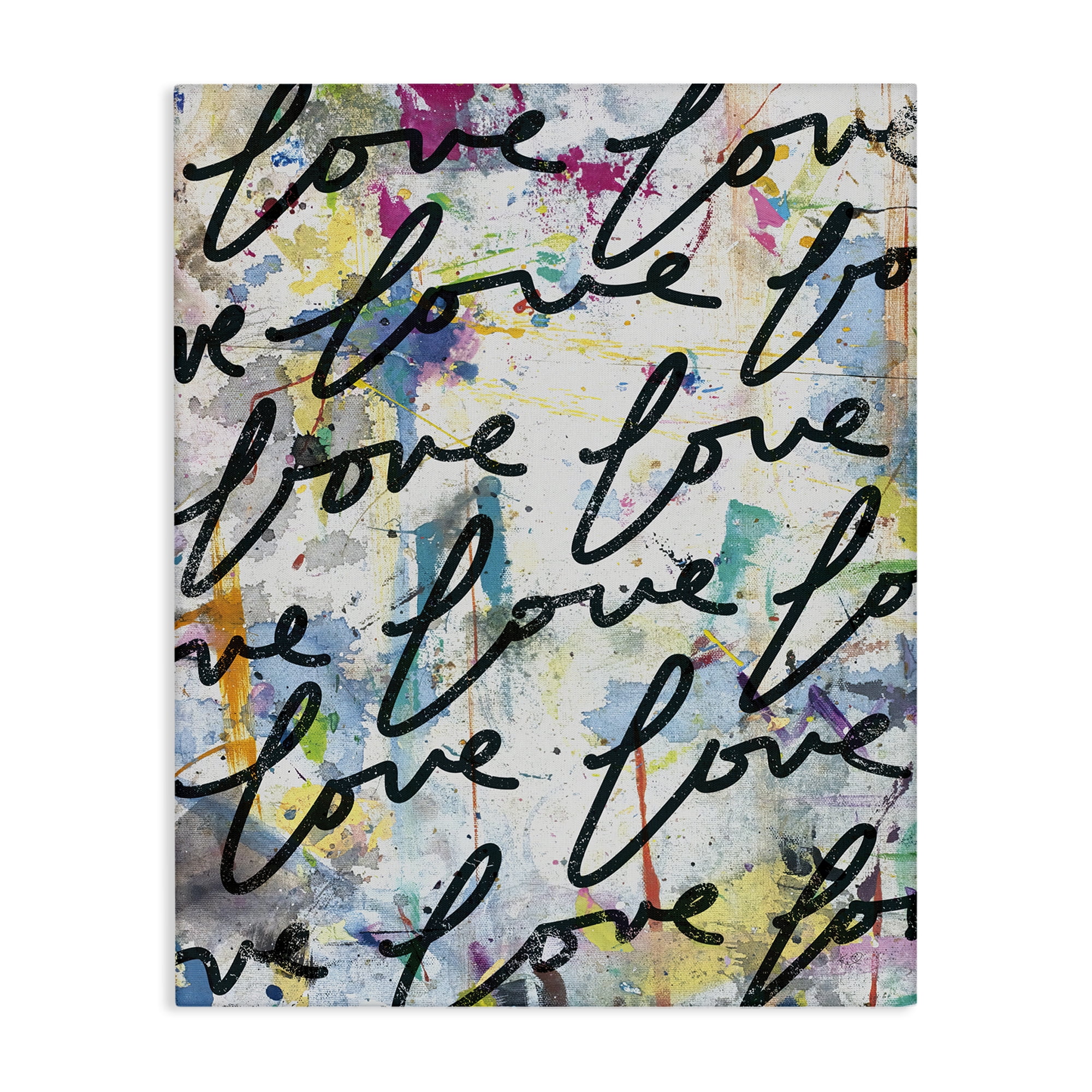 Stupell Industries Love Words Pattern Typography Painting Gallery ...