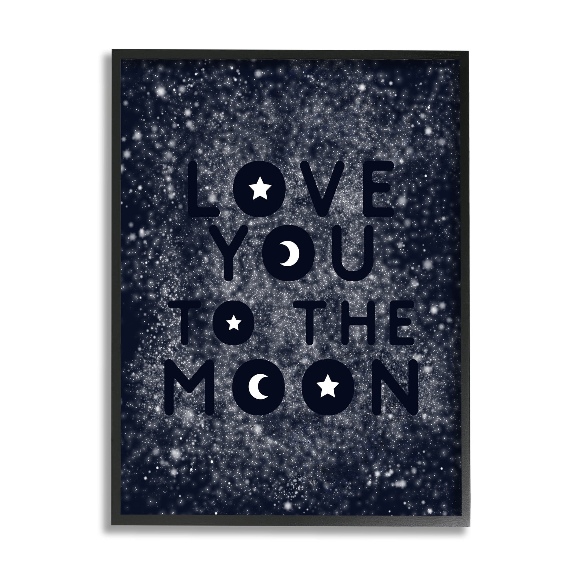 Stupell Industries Love You To Moon Starry Night Sky Typography Outer ...