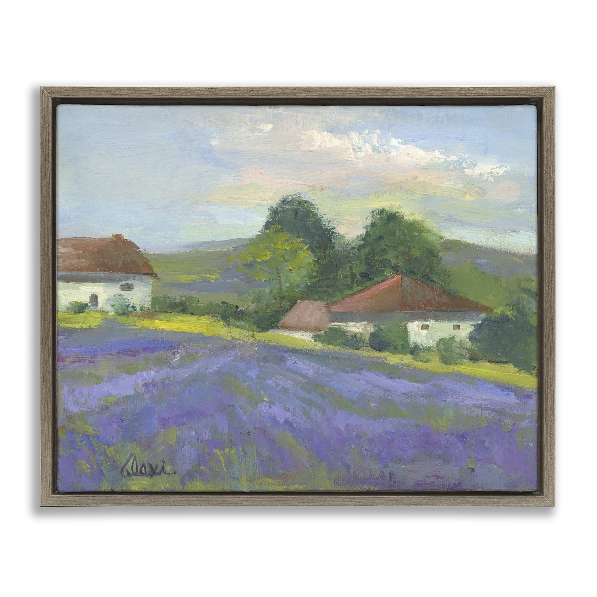 Stupell Industries Lovely Lavender Farmland Landscape & Nature Painting ...